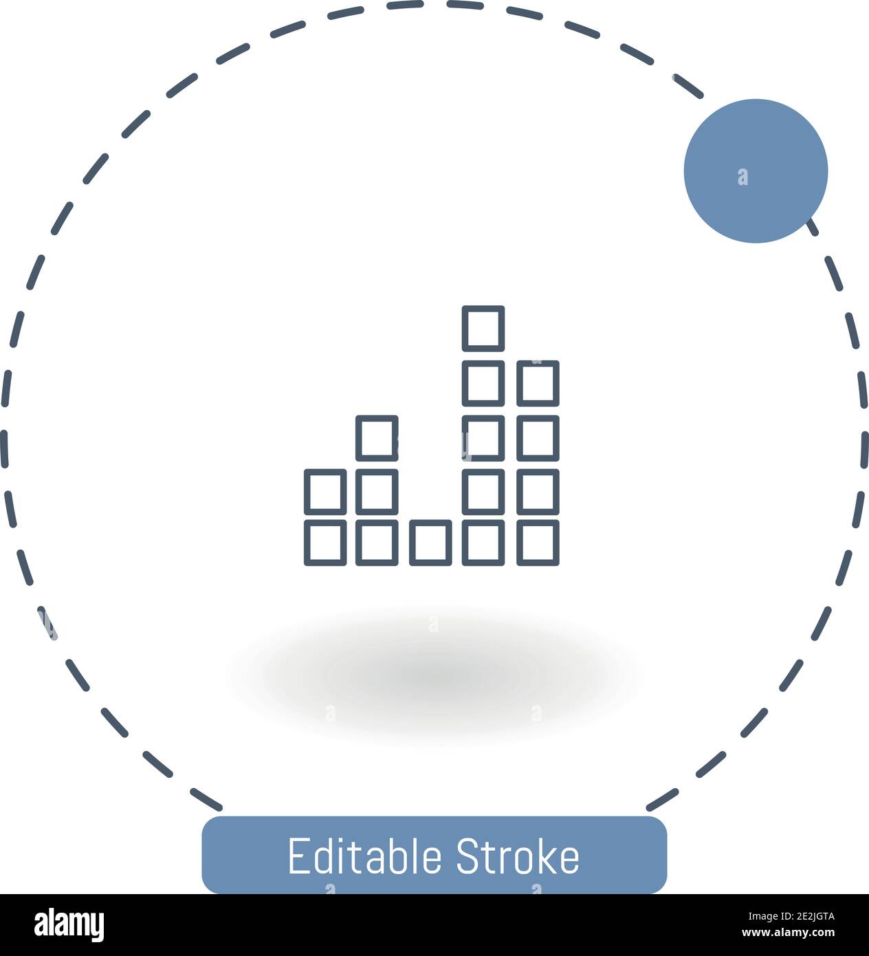 square sound graph vector icon editable stroke outline icons for web ...
