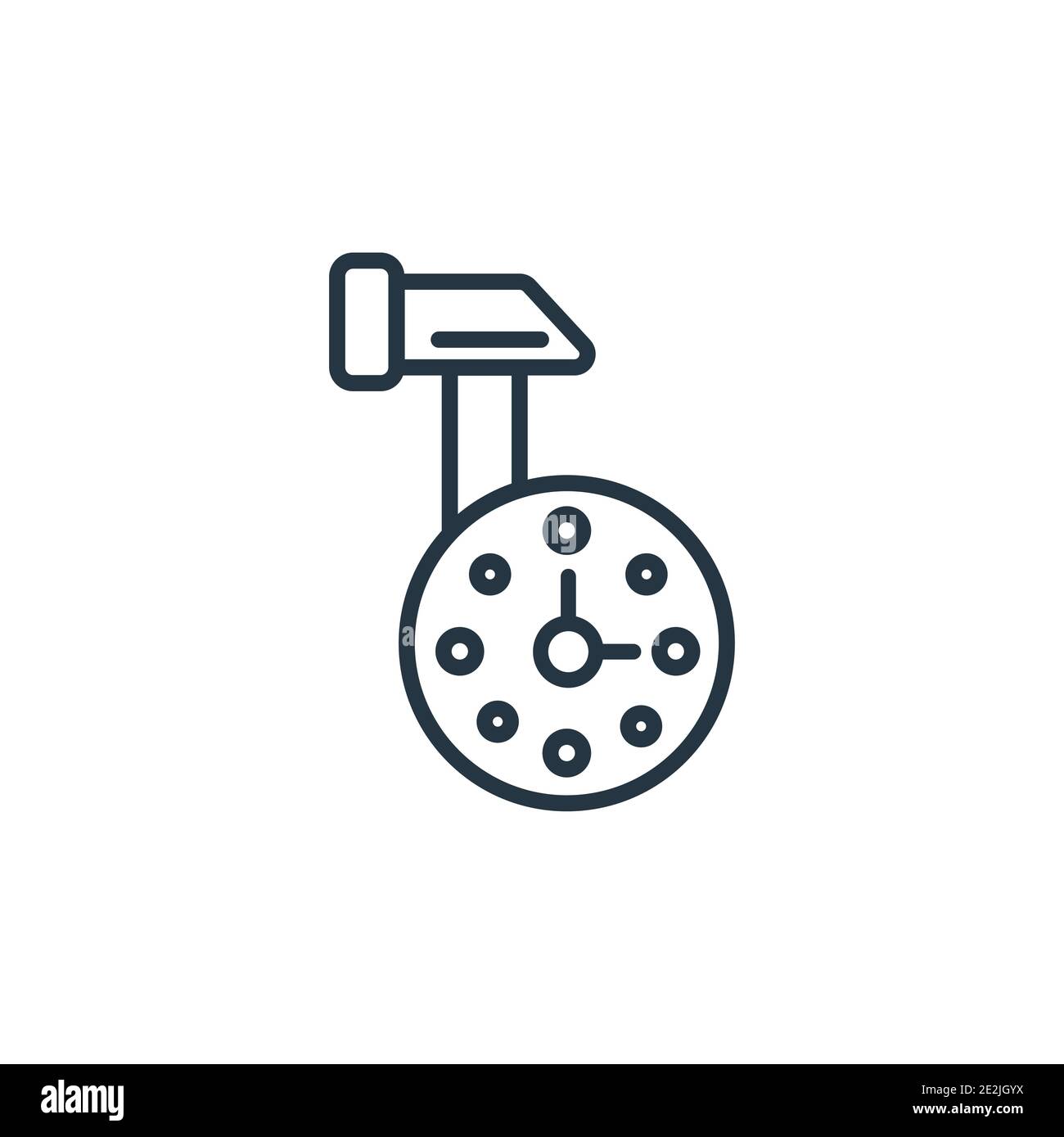 Build time outline vector icon. Thin line black build time icon, flat ...