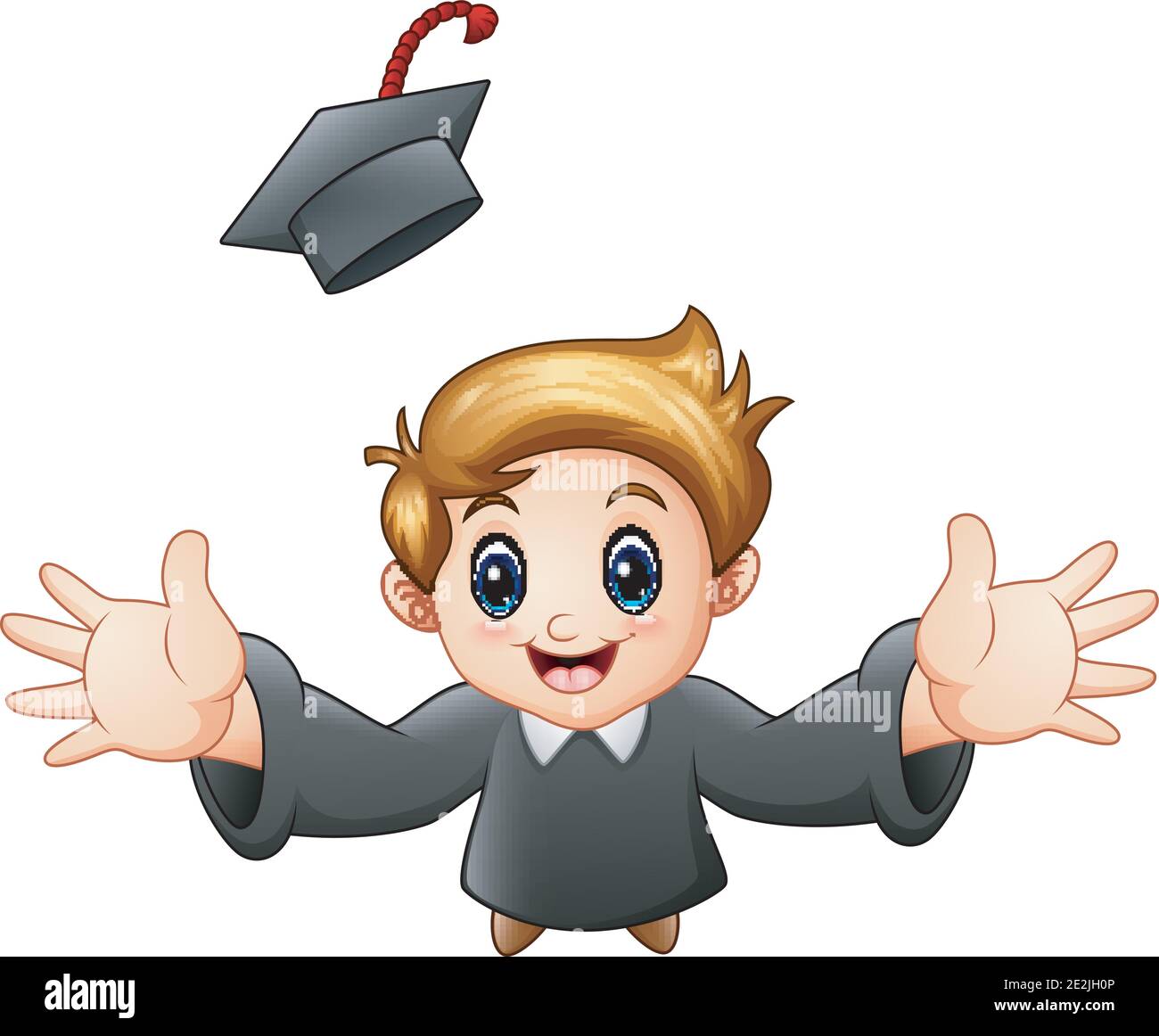Vector illustration of Cartoon graduation boy Stock Vector Image & Art ...