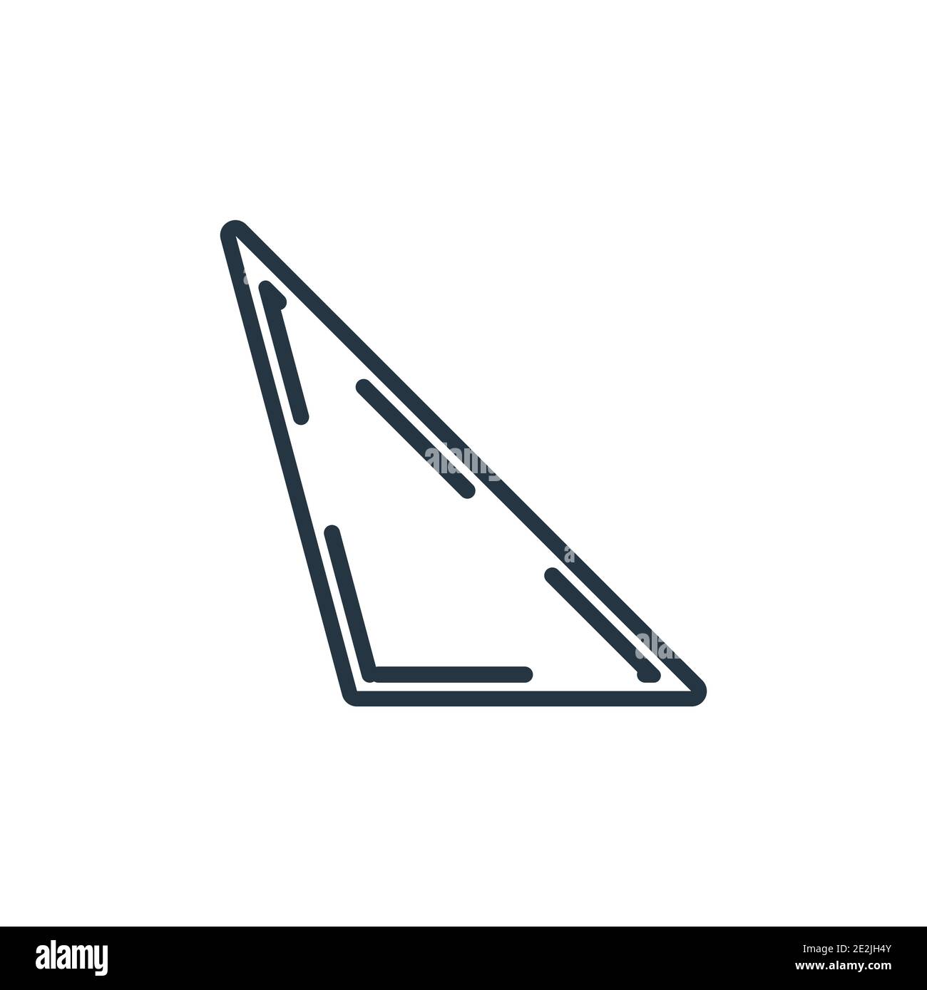 Triangle outline vector icon. Thin line black triangle icon, flat ...