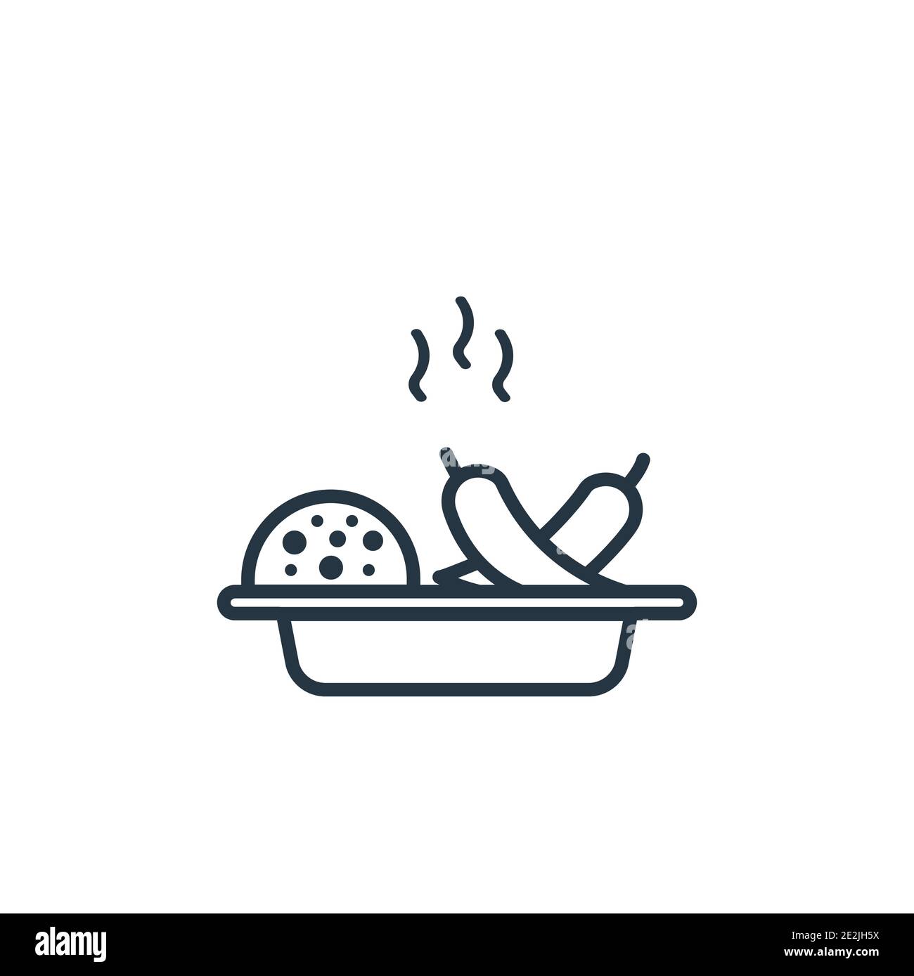 Spicy food outline vector icon. Thin line black spicy food icon, flat ...