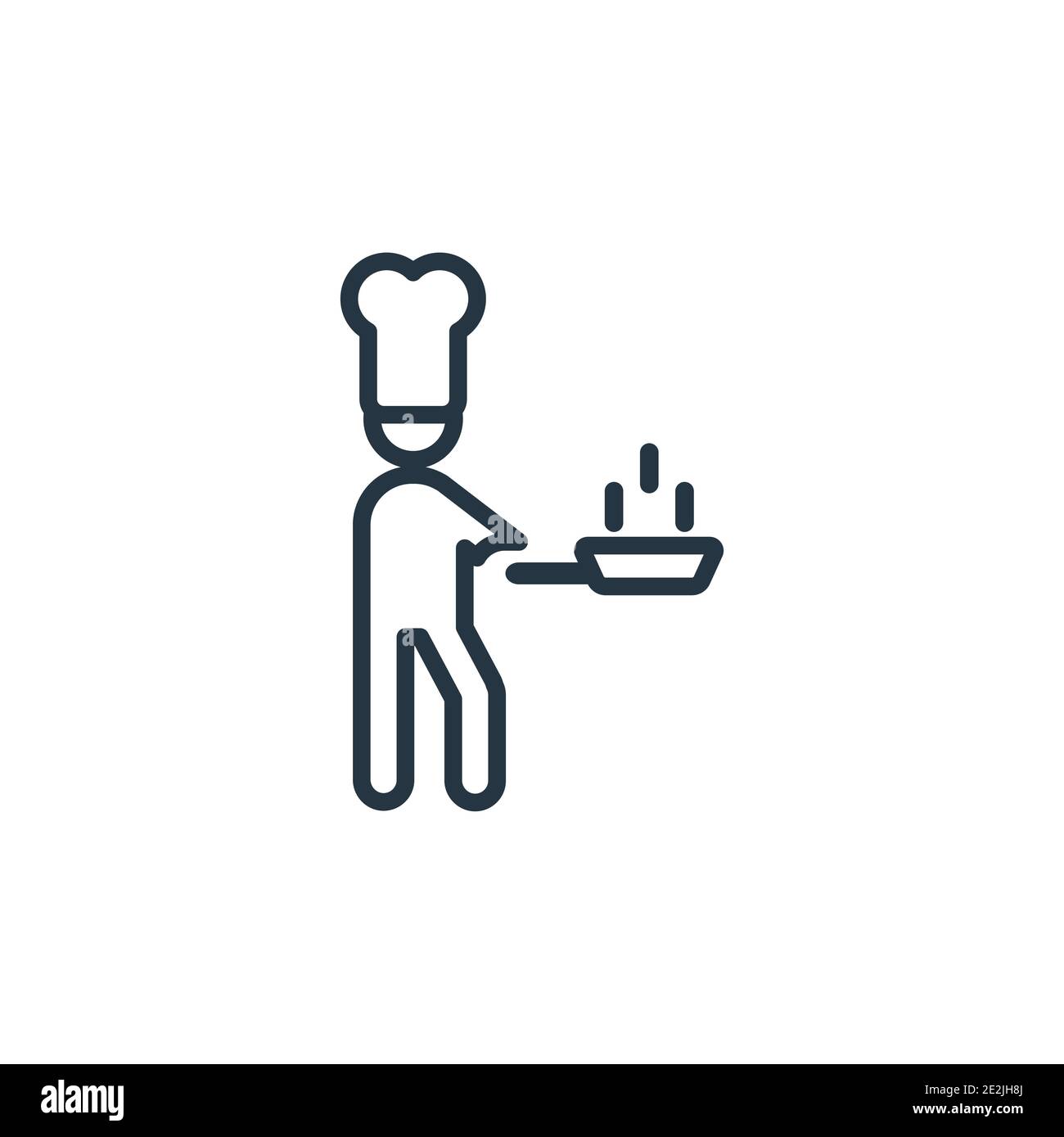 Kitchen chef outline vector icon. Thin line black kitchen chef icon ...