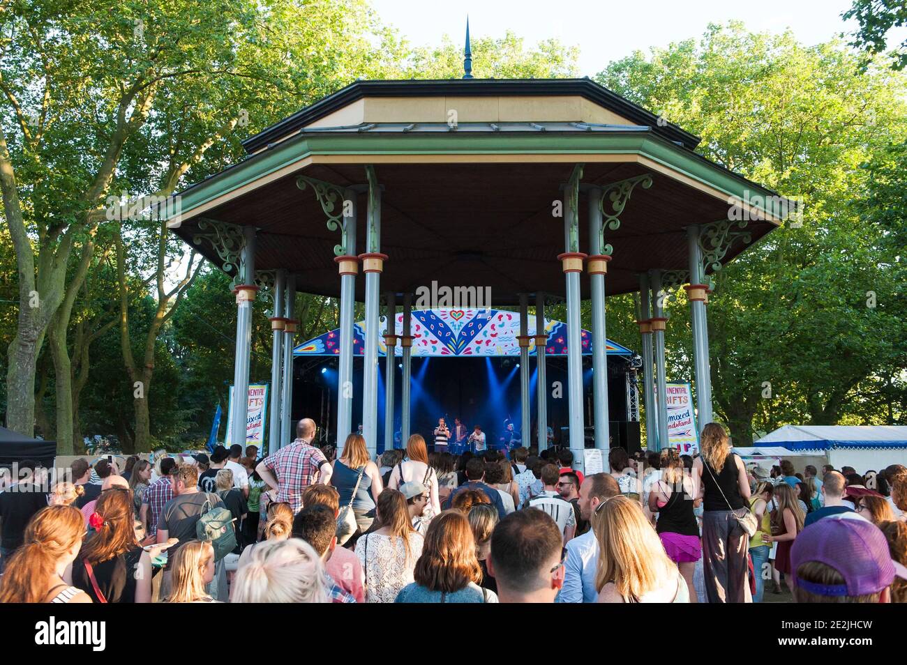 General view of the bandstand stage at Citadel Festival, Victoria Park ...