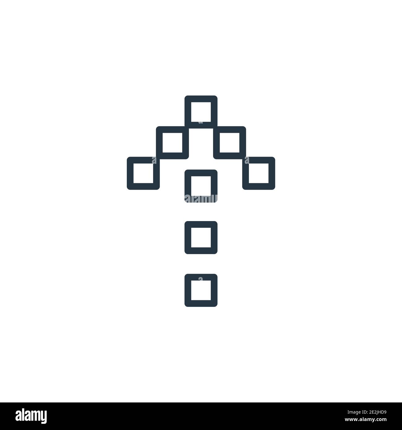 Squares outline vector icon. Thin line black squares icon, flat vector simple element ...