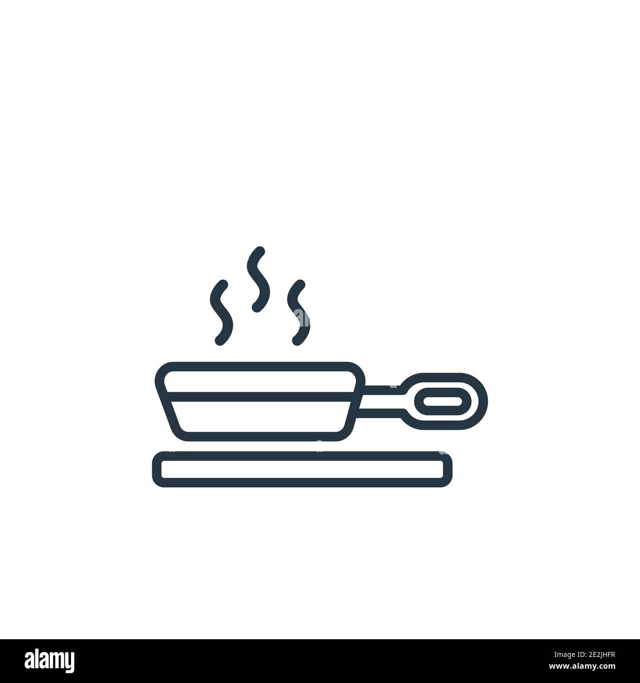 Pan outline vector icon. Thin line black pan icon, flat vector simple ...