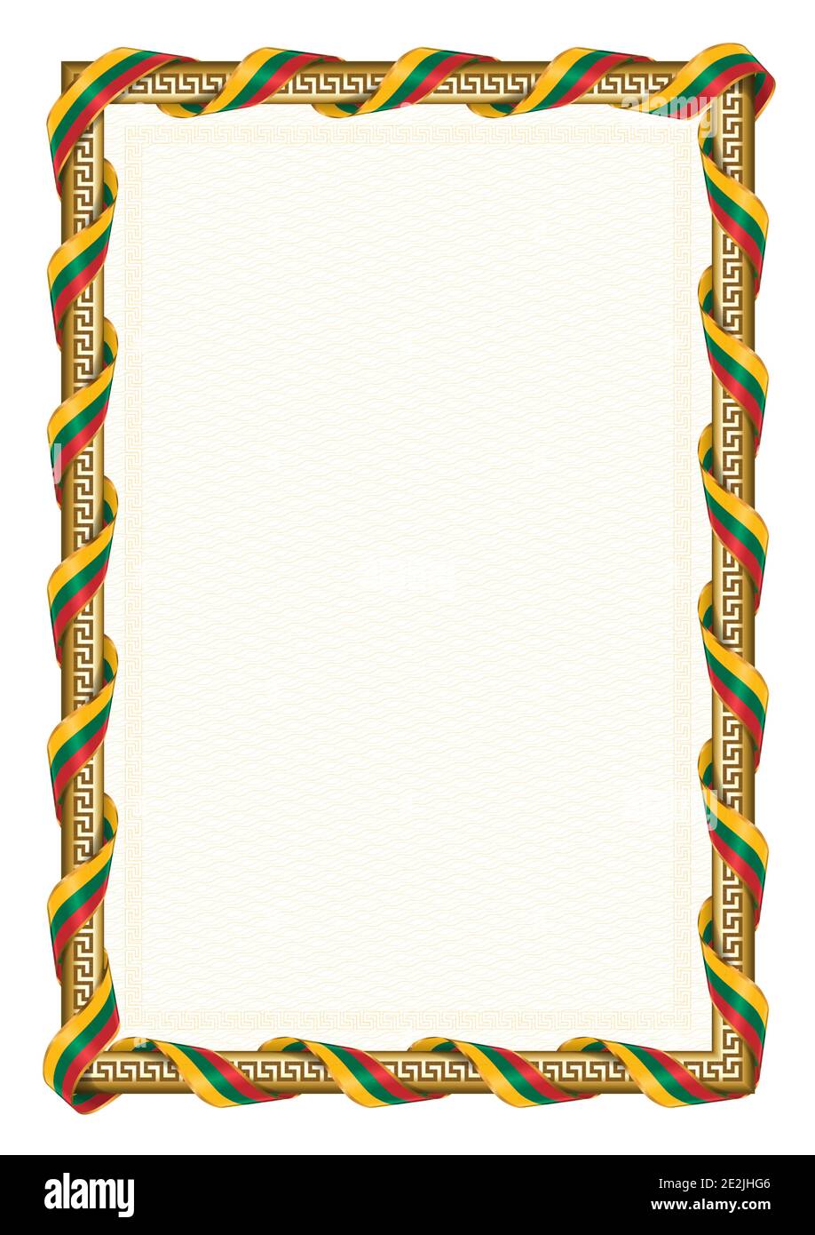 Vertical frame and border with Lithuania flag, template elements for ...