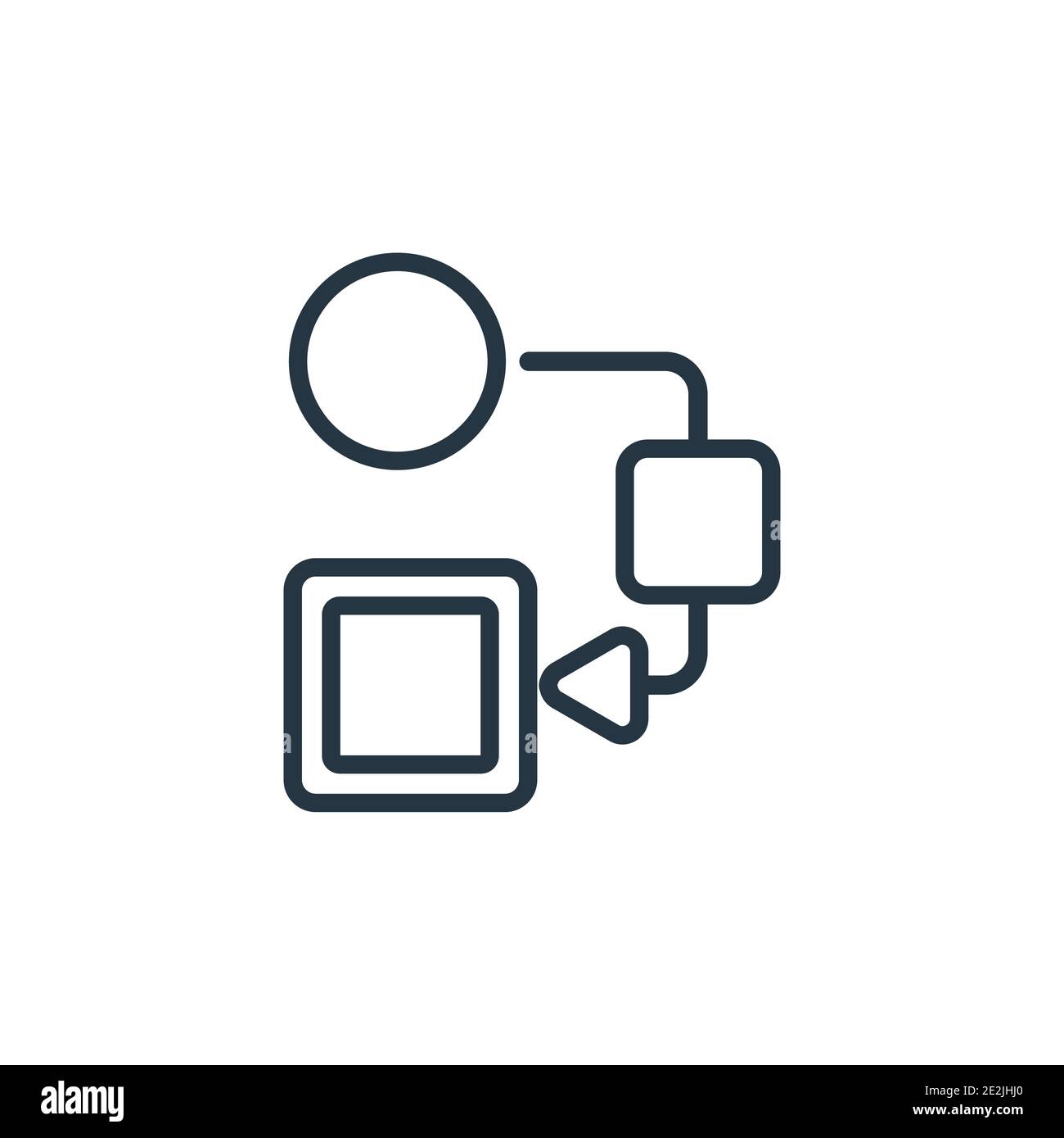 Flow outline vector icon. Thin line black flow icon, flat vector simple ...