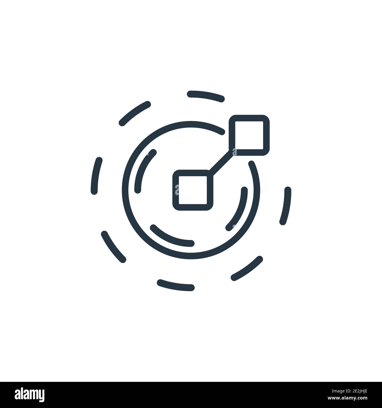 Radius outline vector icon. Thin line black radius icon, flat vector ...