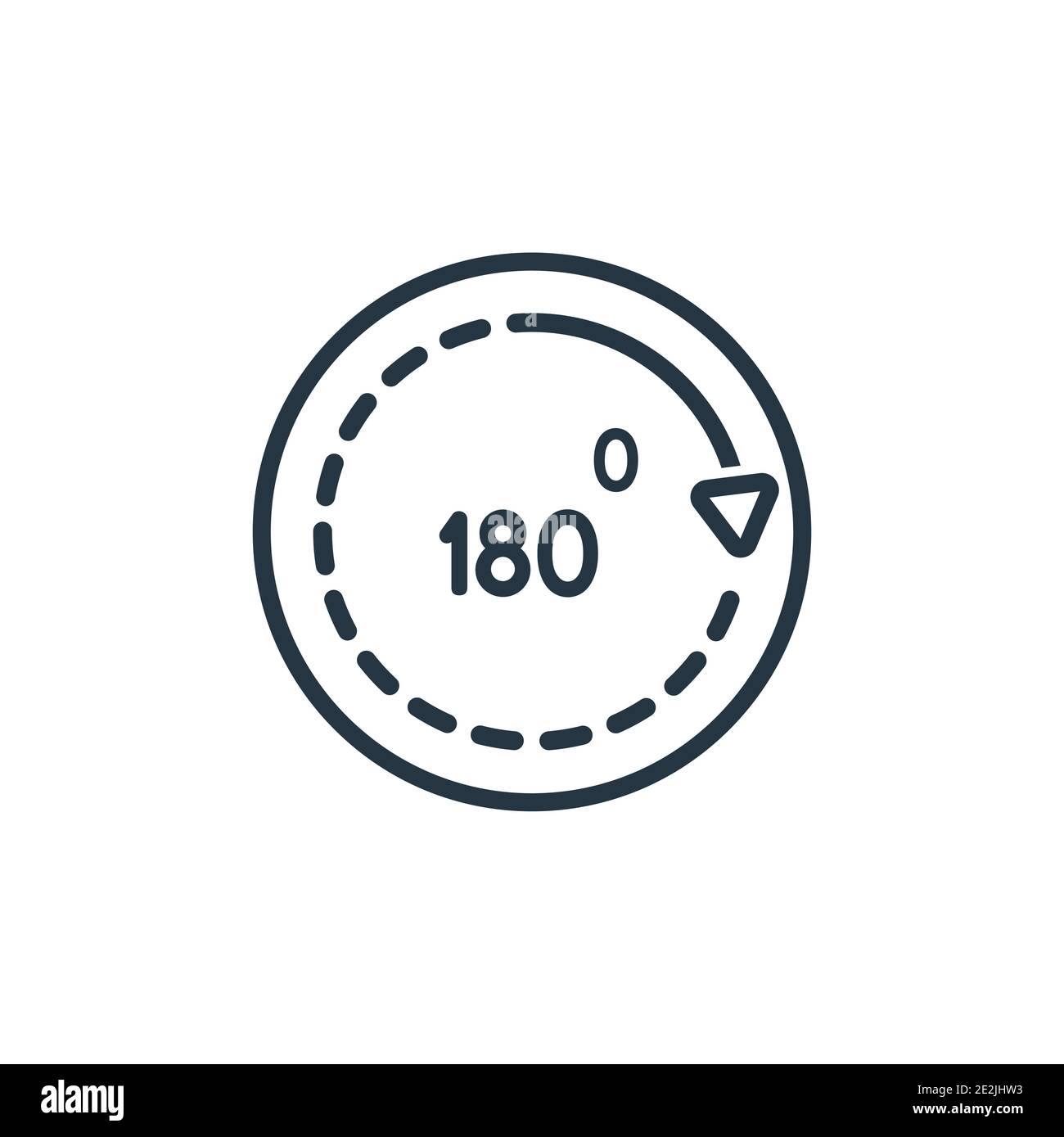 Rotate outline vector icon. Thin line black rotate icon, flat vector ...