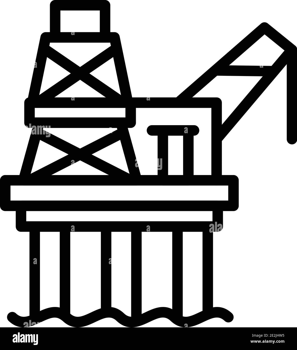 Industry sea drilling rig icon. Outline industry sea drilling rig ...