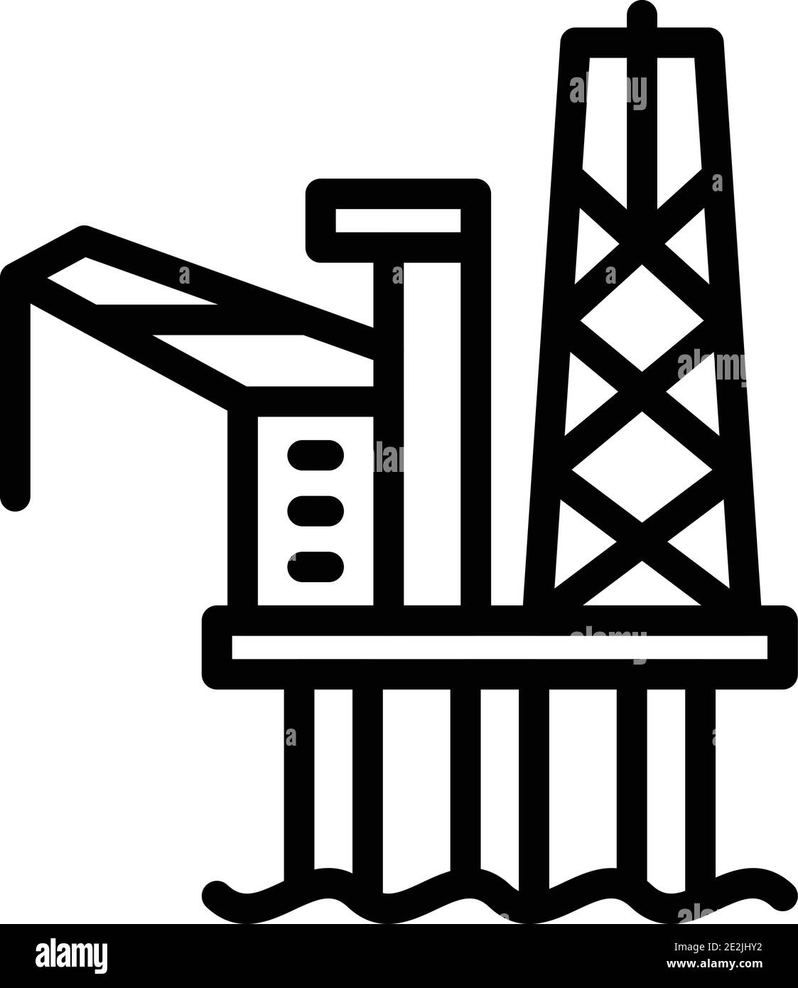 Electric sea drilling rig icon. Outline electric sea drilling rig ...
