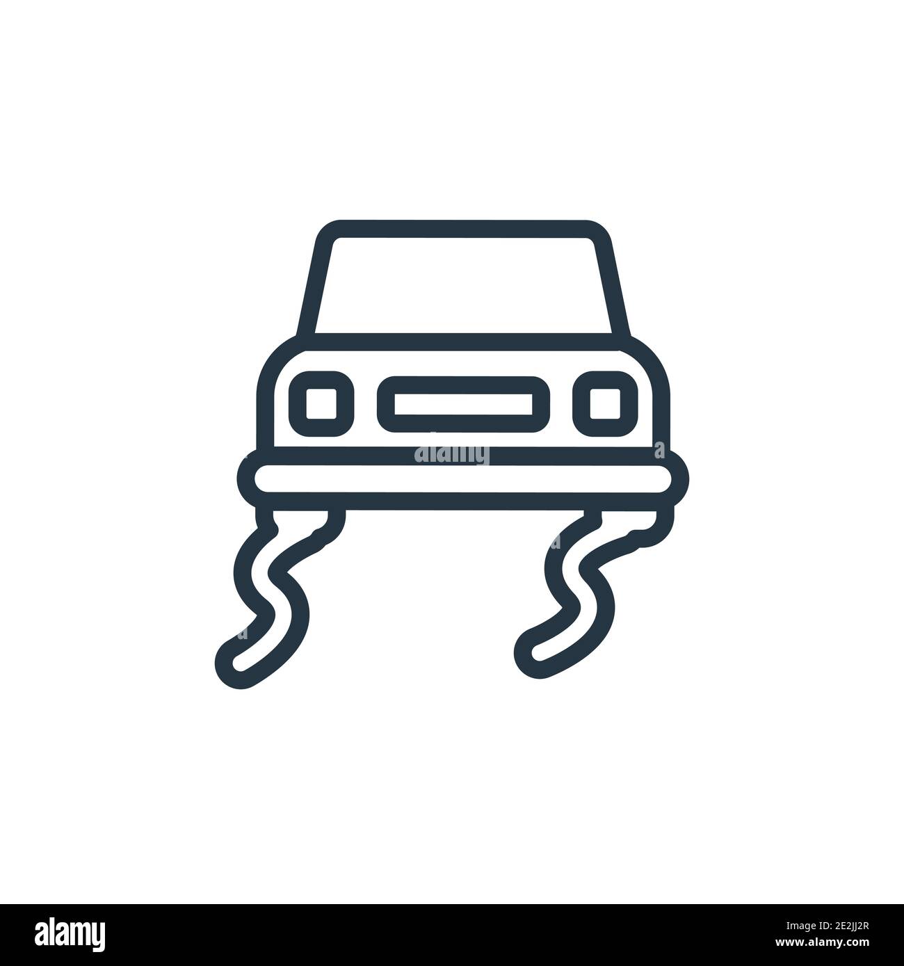 Slippery road outline vector icon. Thin line black slippery road icon ...