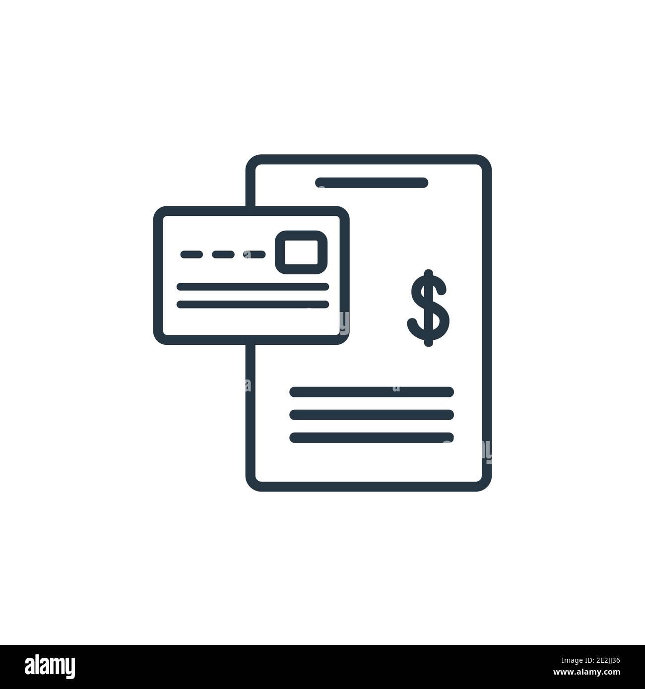 Credit report outline vector icon. Thin line black credit report icon ...
