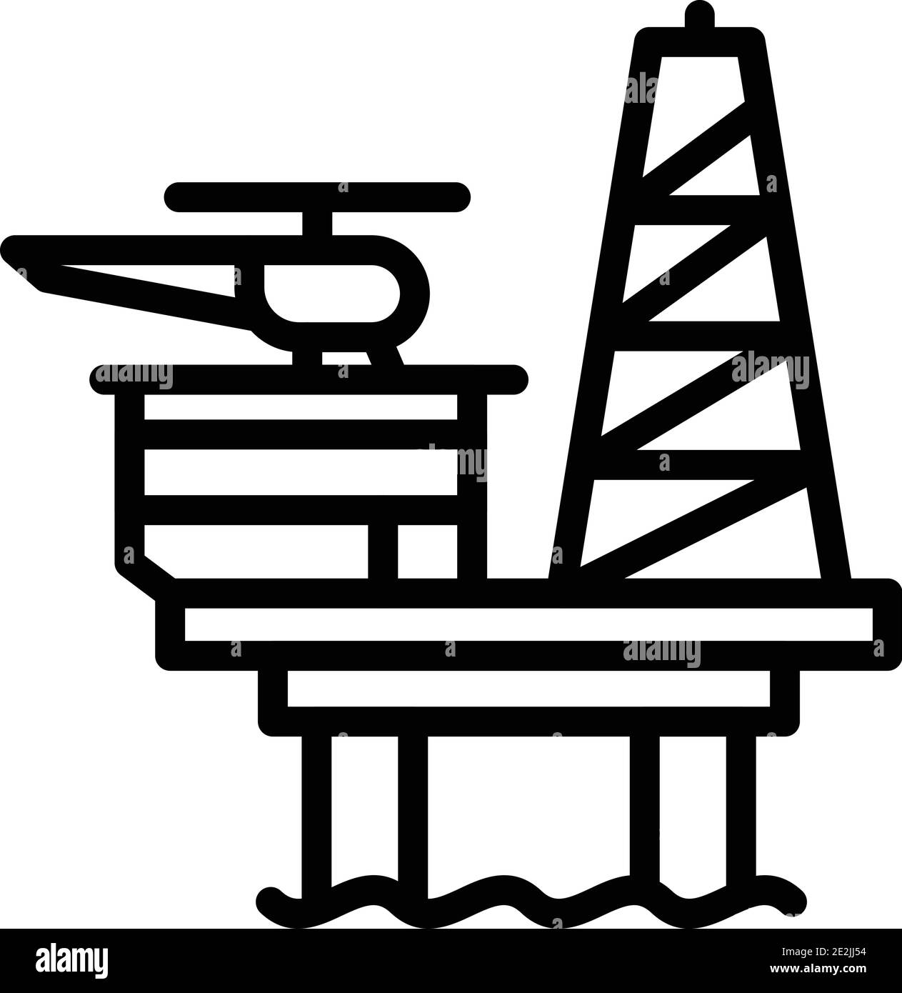 Coal sea drilling rig icon. Outline coal sea drilling rig vector icon ...