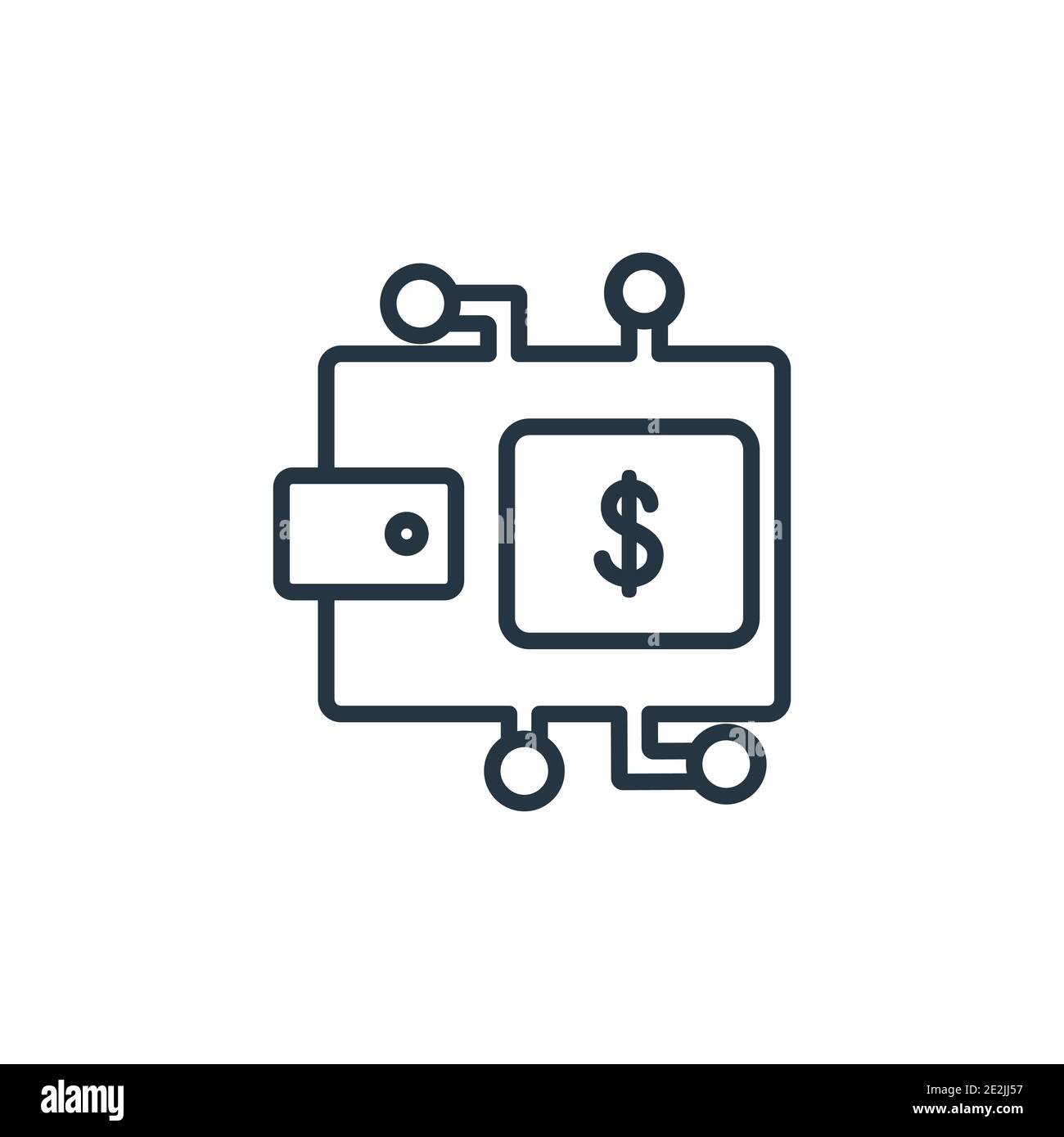 Digital economy outline vector icon. Thin line black digital economy ...