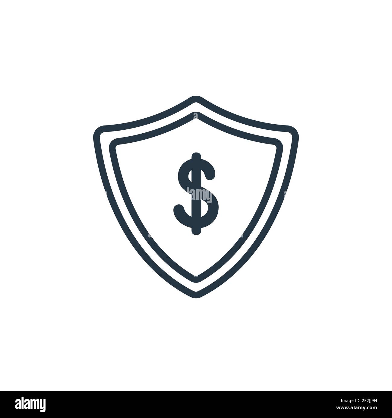 Money insurance outline vector icon. Thin line black money insurance ...