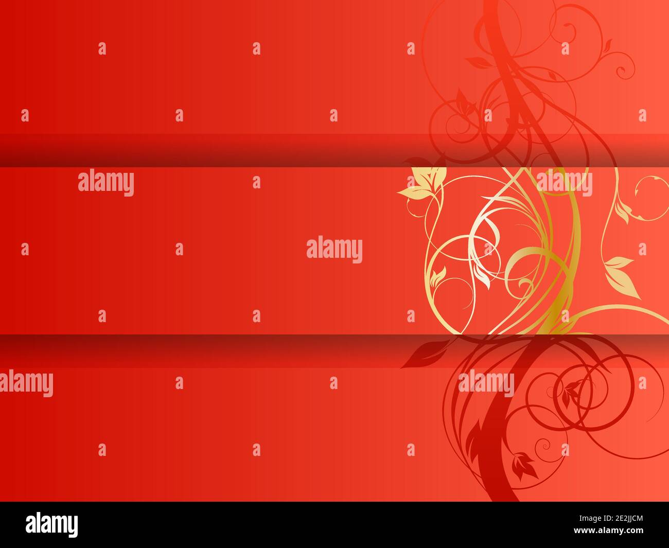 The Chinese Red And Golden Floral Greeting Card Template Stock Vector ...