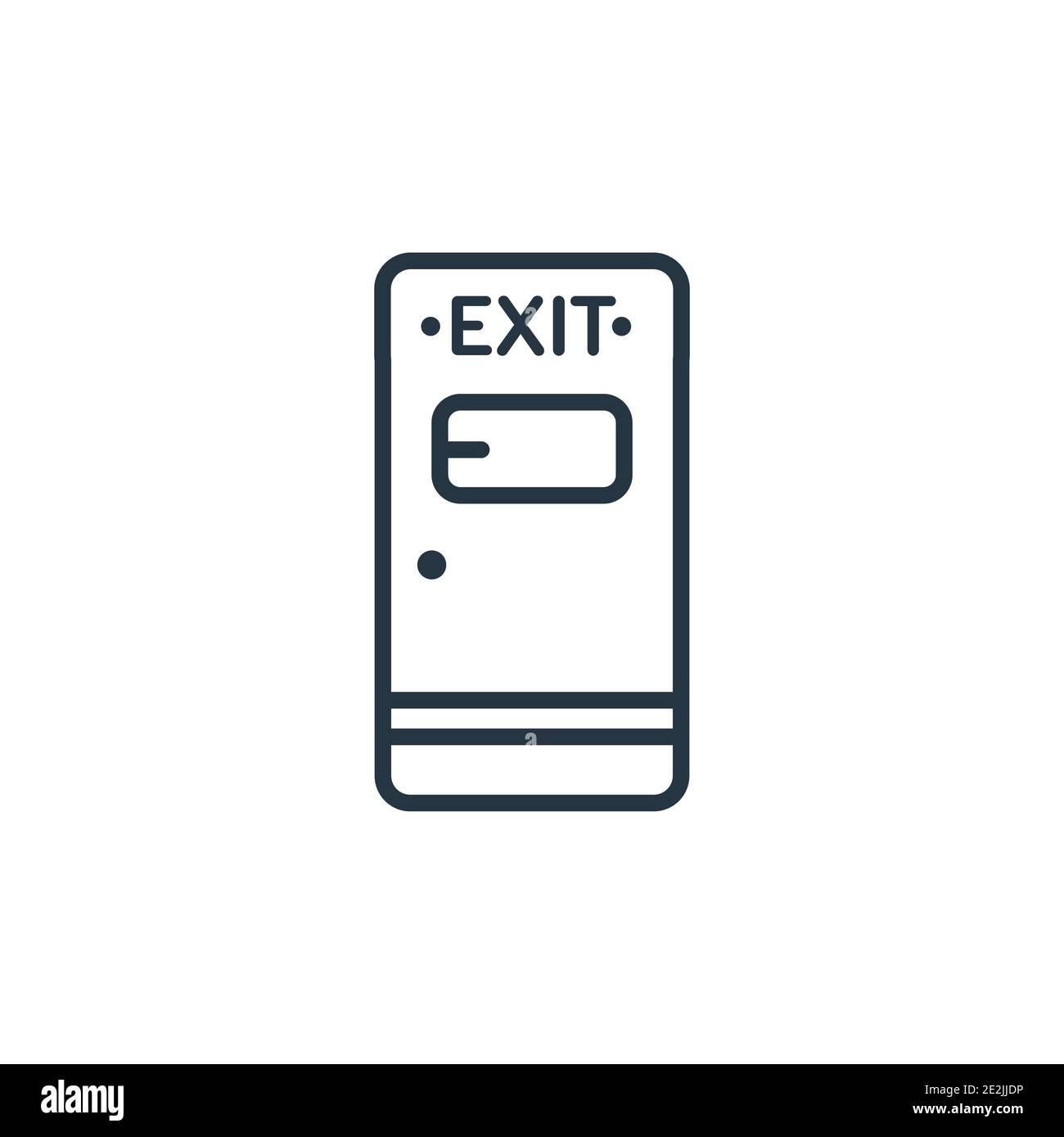 Exit outline vector icon. Thin line black exit icon, flat vector simple ...