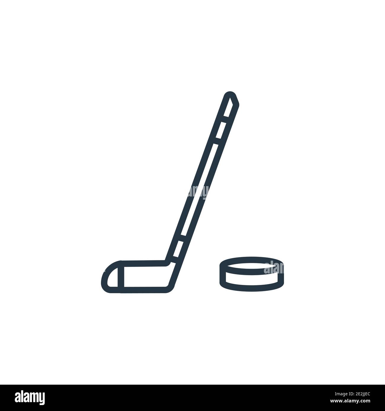 Hockey stick outline vector icon. Thin line black hockey stick icon ...