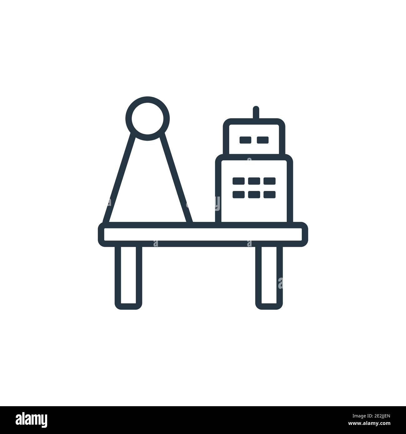 Oil platform outline vector icon. Thin line black oil platform icon ...