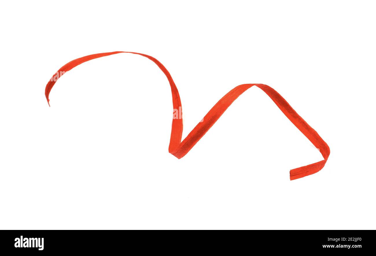 Paper Red ribbon roll isolated on white background Stock Photo - Alamy