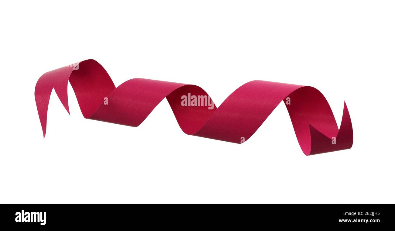 Red ribbon roll isolated on white background Stock Photo - Alamy