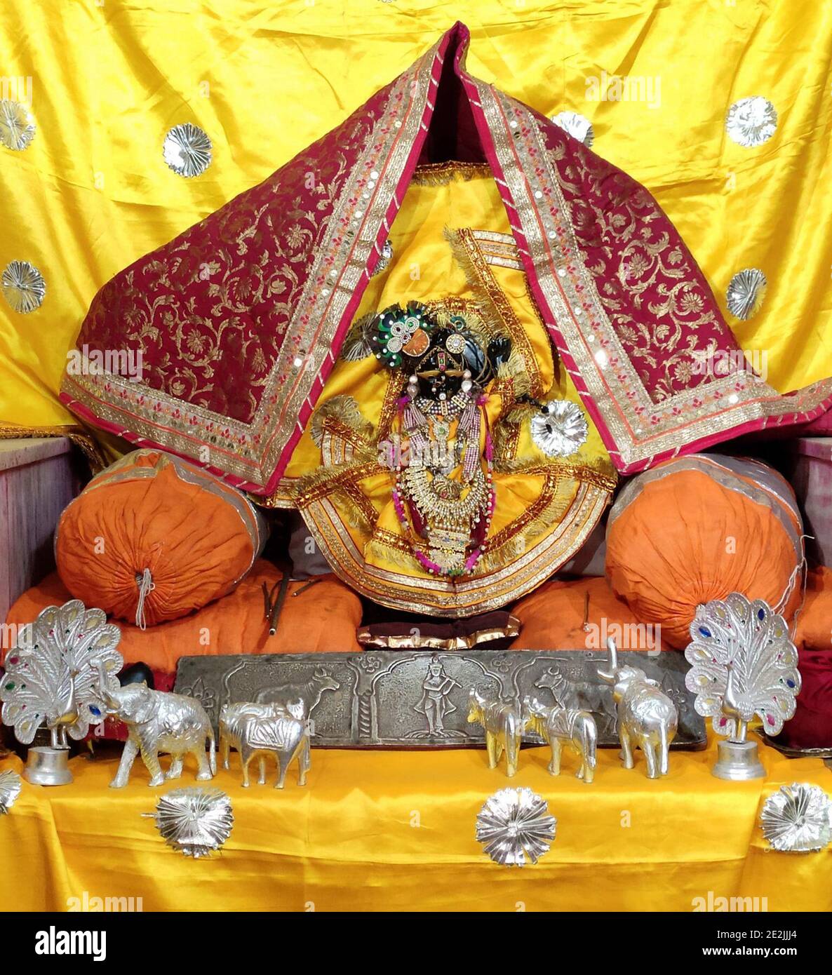 Beawar, Rajasthan, India, Jan. 14, 2021: Idol of Lord Krishna on the ...