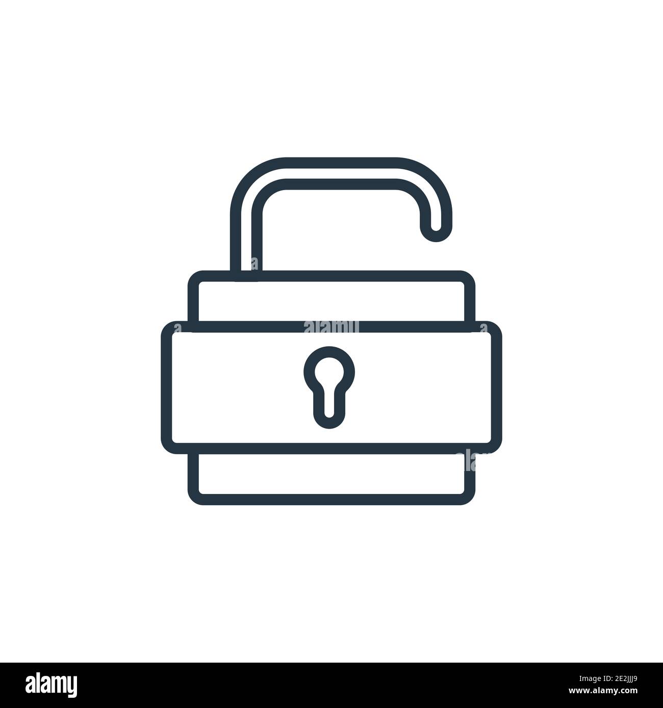 Unlock outline vector icon. Thin line black unlock icon, flat vector ...