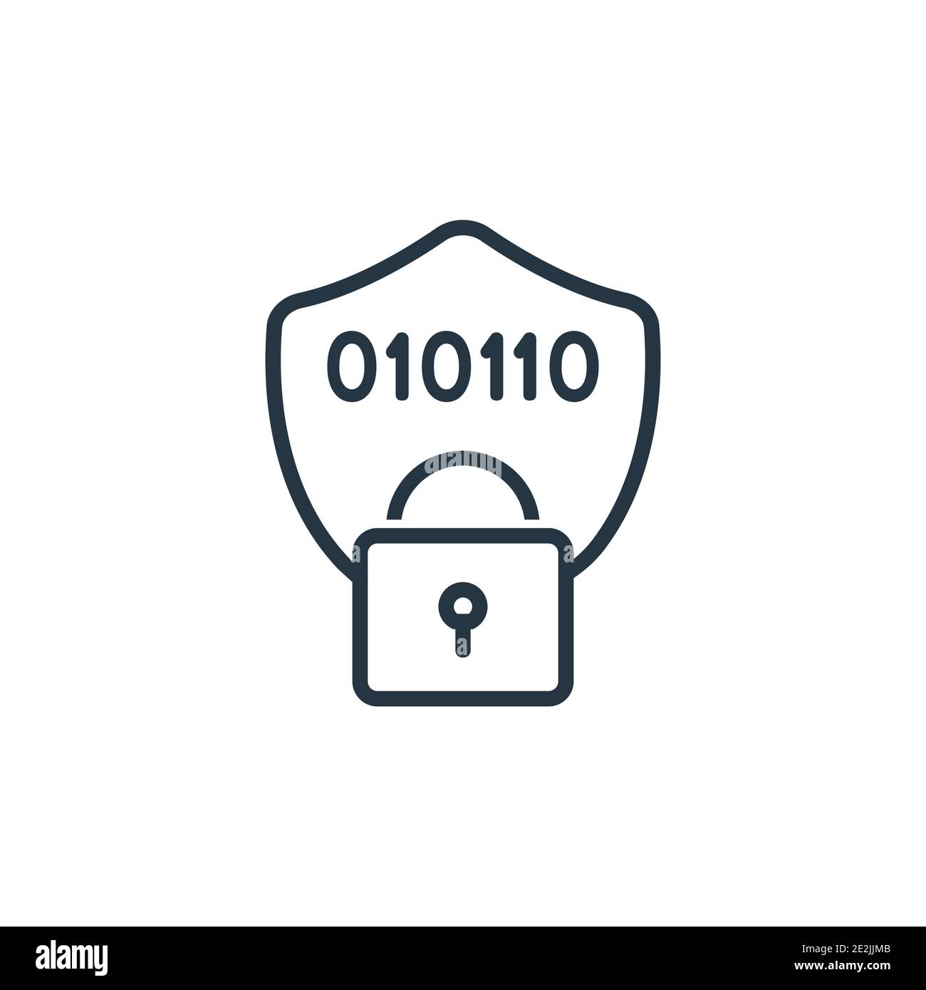 Encryption outline vector icon. Thin line black encryption icon, flat ...