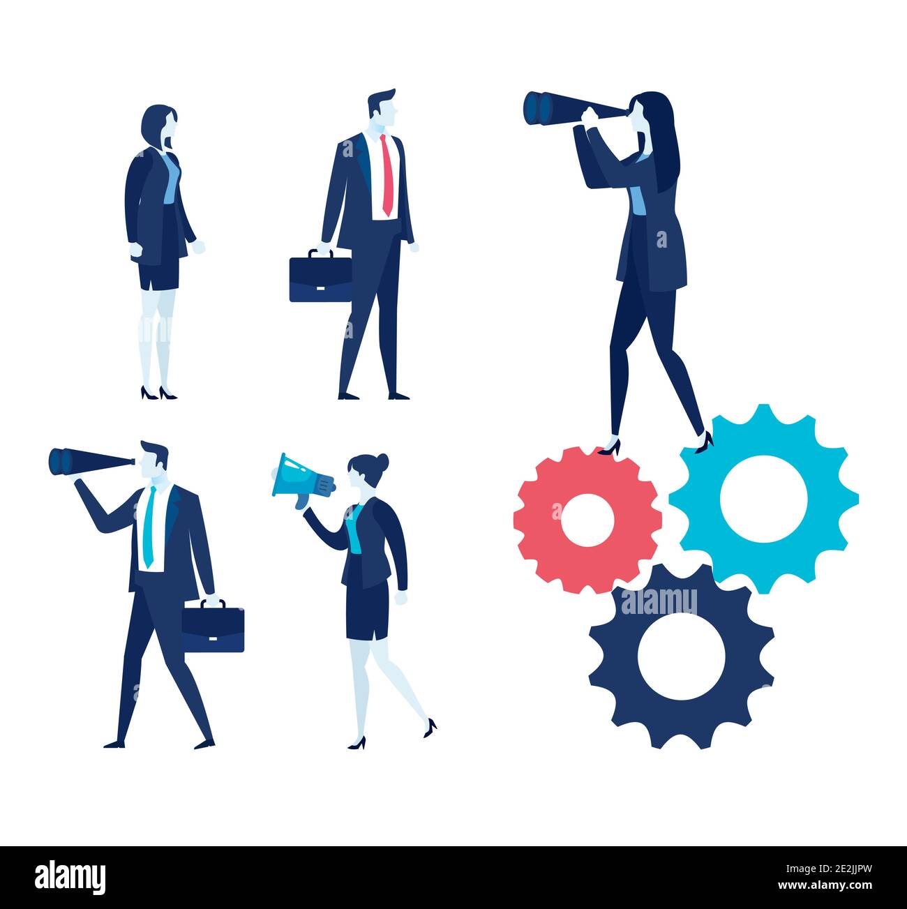 elegant business people and set work icons Stock Vector Image & Art - Alamy
