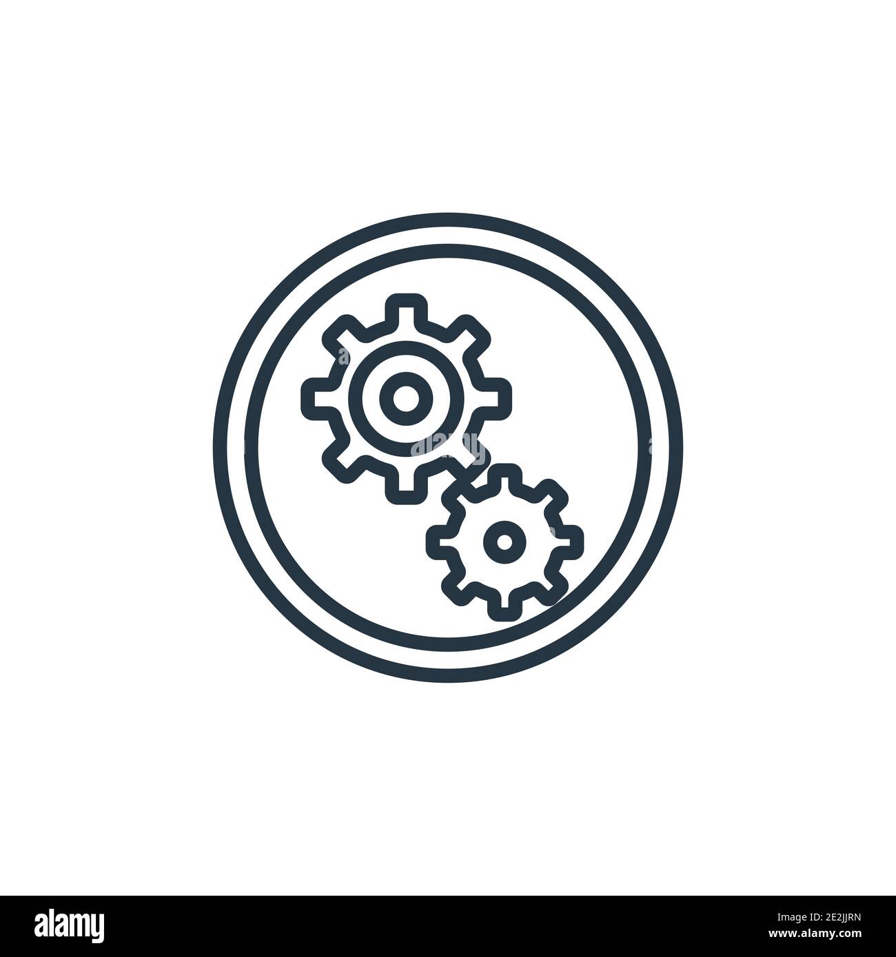 Mechanism outline vector icon. Thin line black mechanism icon, flat ...