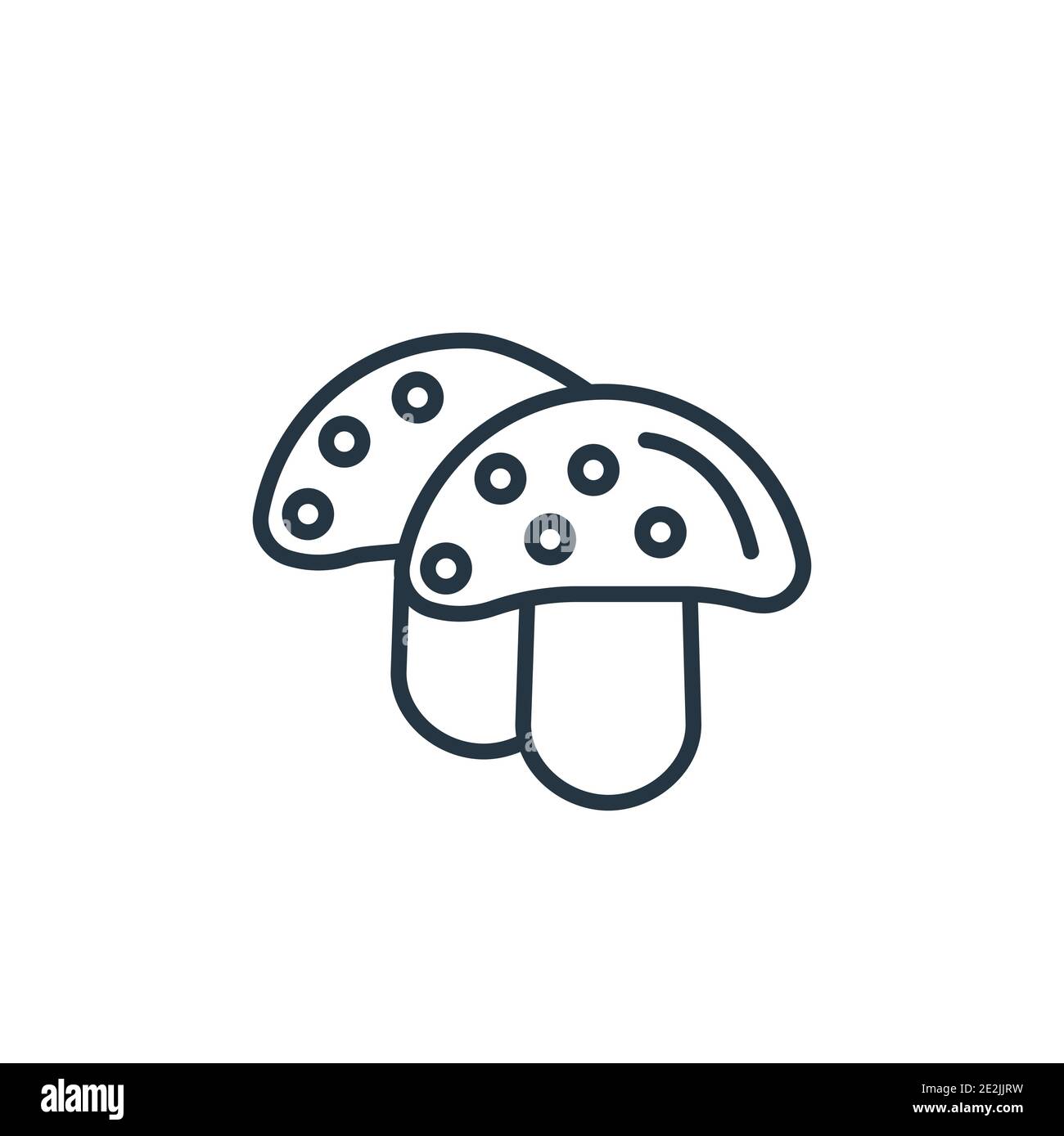 Mushrooms outline vector icon. Thin line black mushrooms icon, flat ...