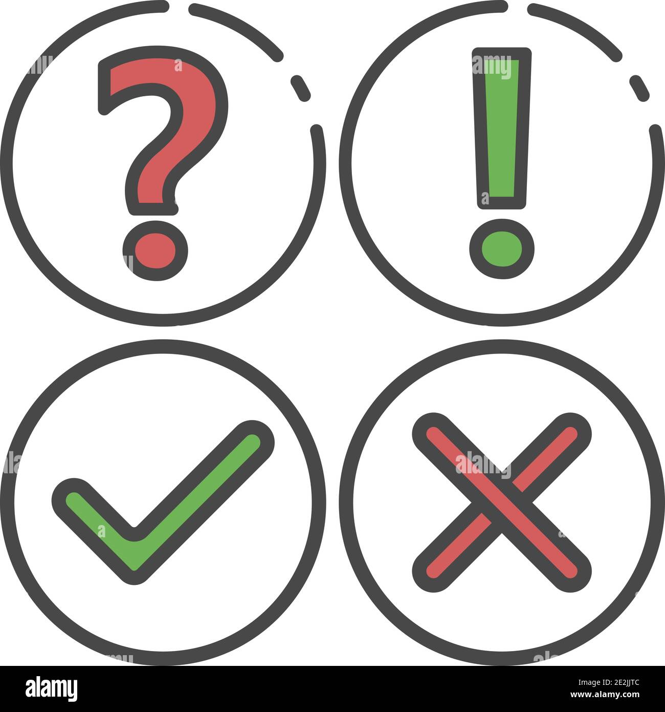 Answer button flat vector icon and outline mark symbol Stock Vector Image & Art - Alamy