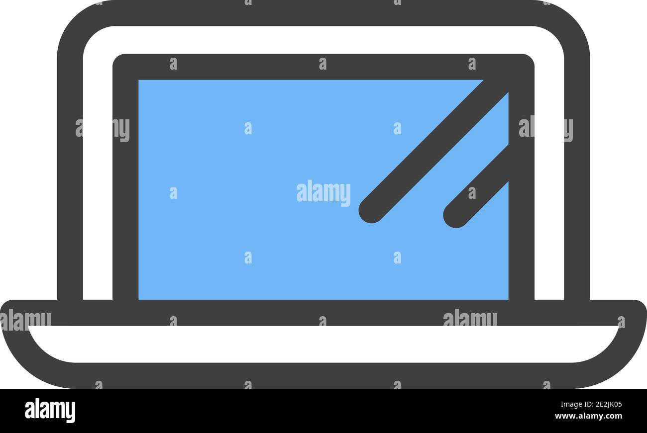 Opened laptop portable pc computer vector icon Stock Vector Image & Art ...