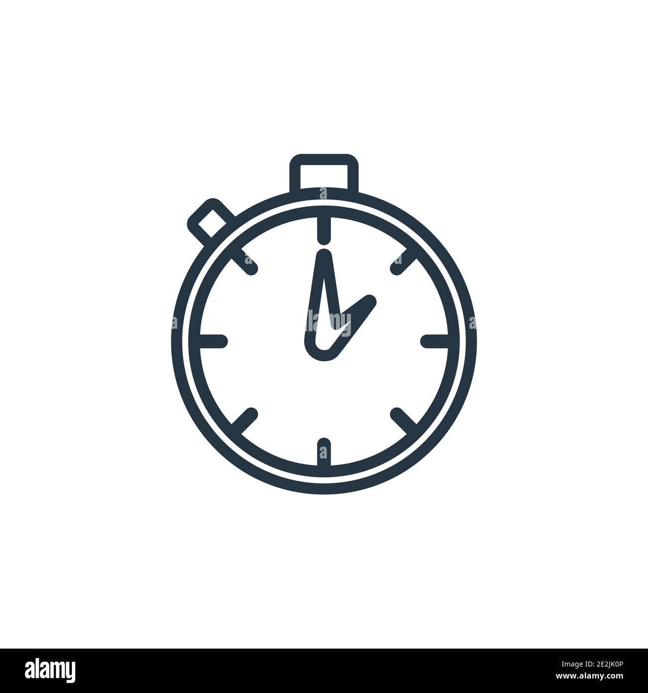 Timer outline vector icon. Thin line black timer icon, flat vector ...