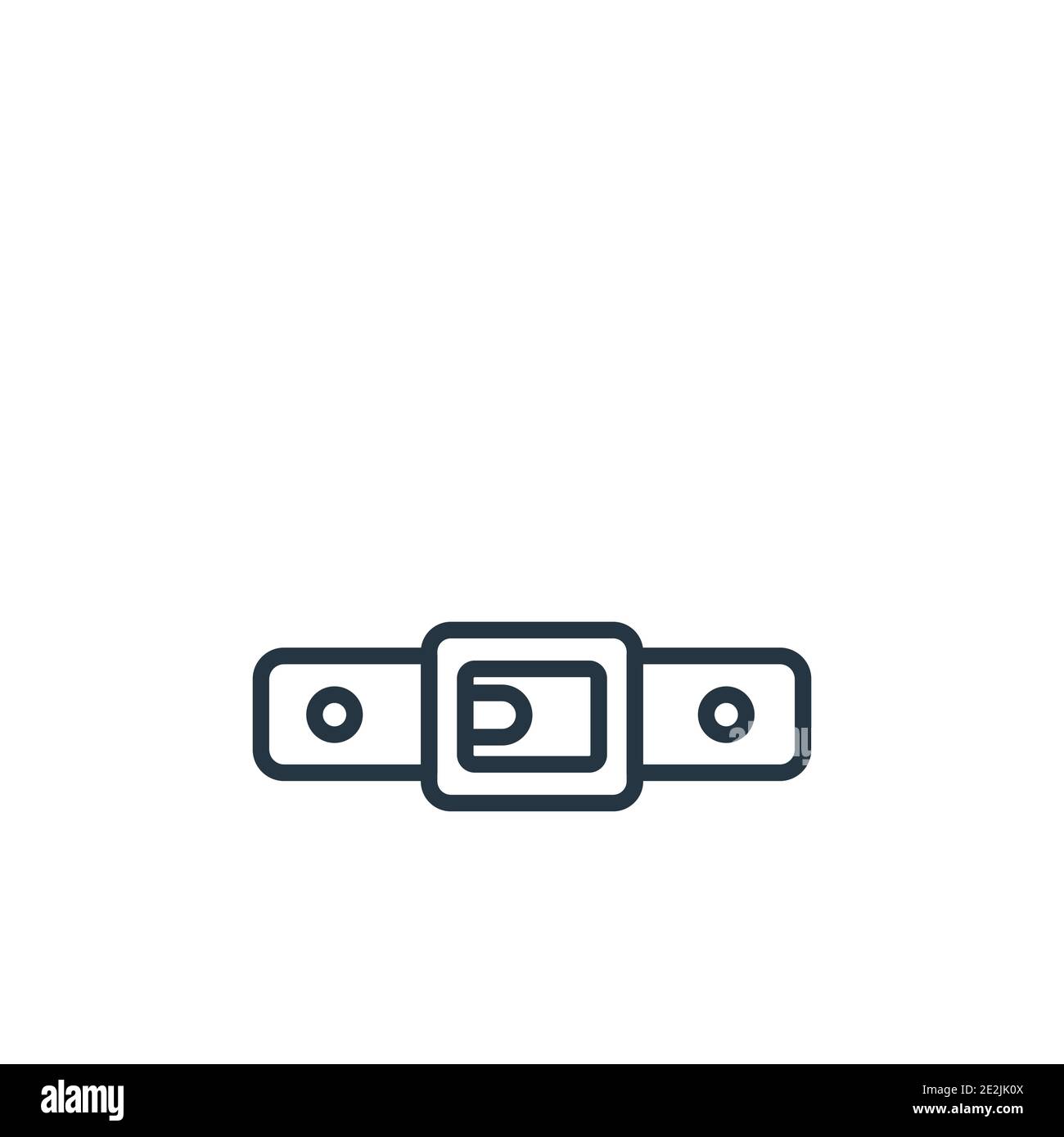 Belt outline vector icon. Thin line black belt icon, flat vector simple ...