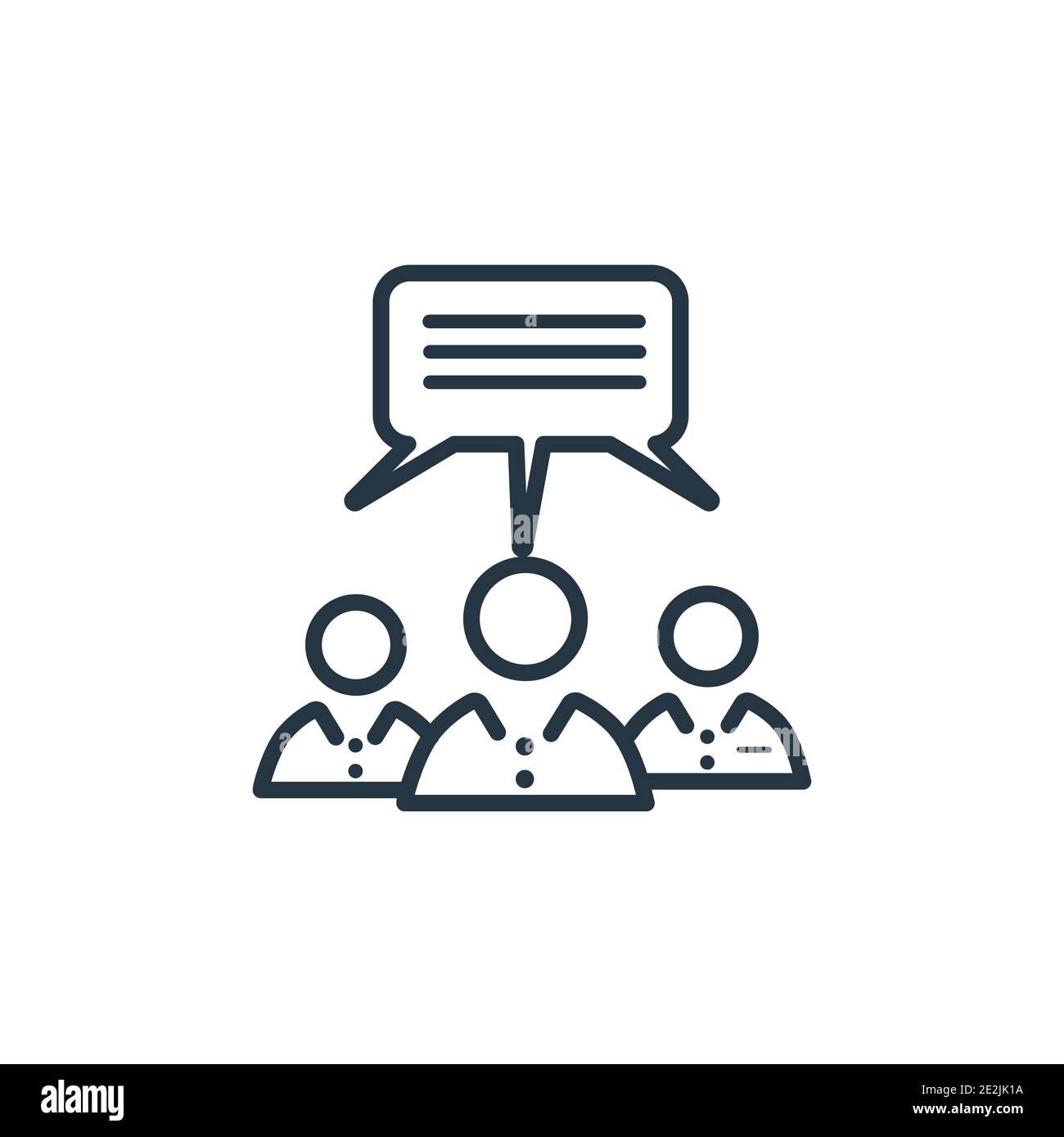 Group opinion outline vector icon. Thin line black group opinion icon ...