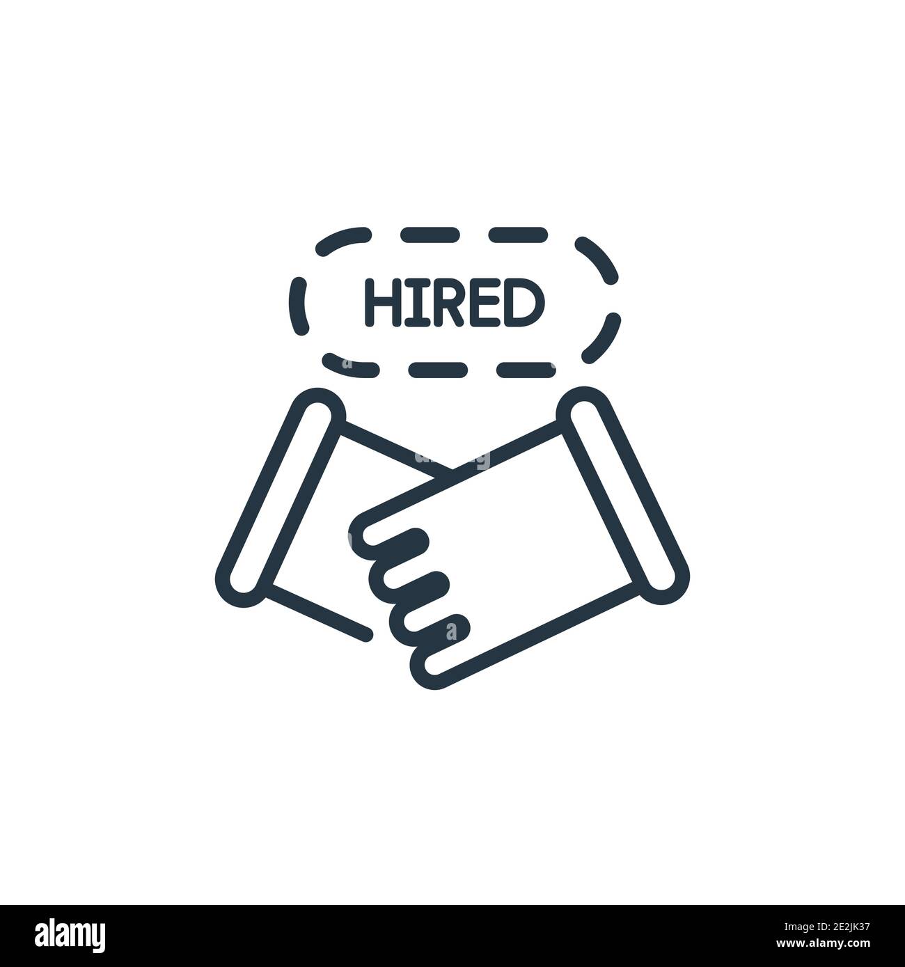 Hired outline vector icon. Thin line black hired icon, flat vector simple element illustration ...