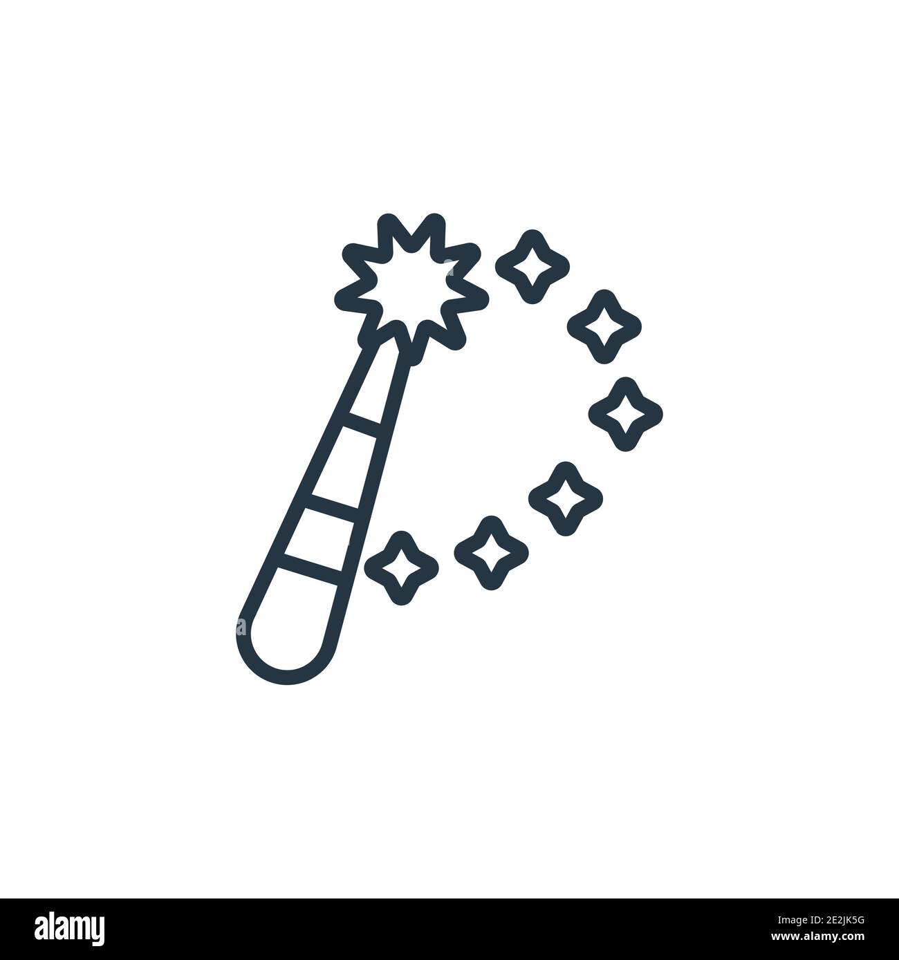 Wand outline vector icon. Thin line black wand icon, flat vector simple ...