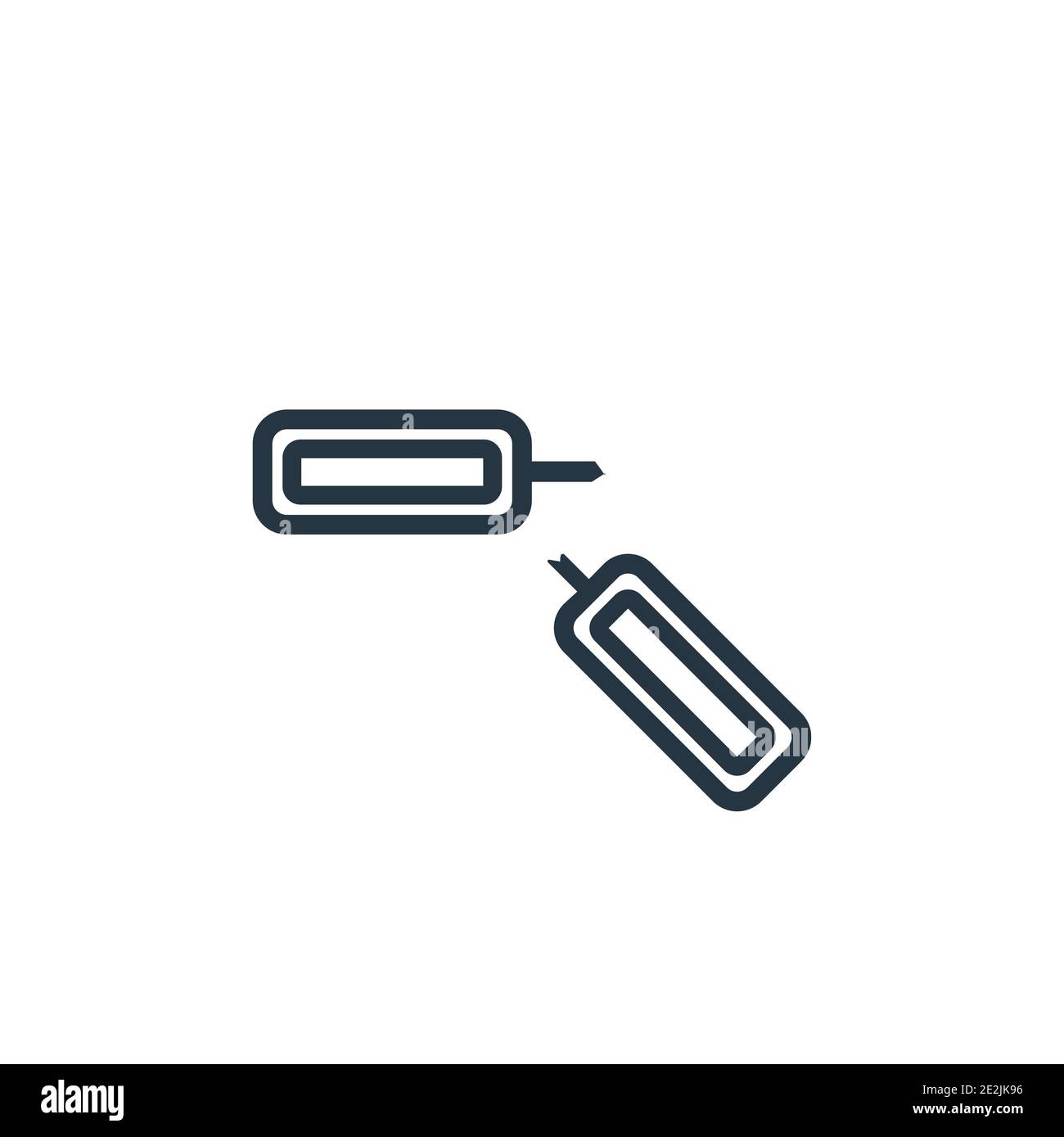Break outline vector icon. Thin line black break icon, flat vector ...