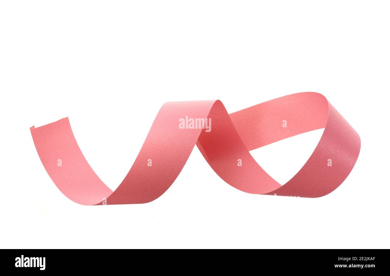 Red ribbon roll isolated on white background Stock Photo - Alamy