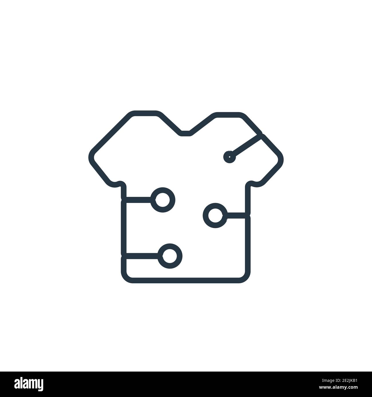 Smart clothing outline vector icon. Thin line black smart clothing icon ...