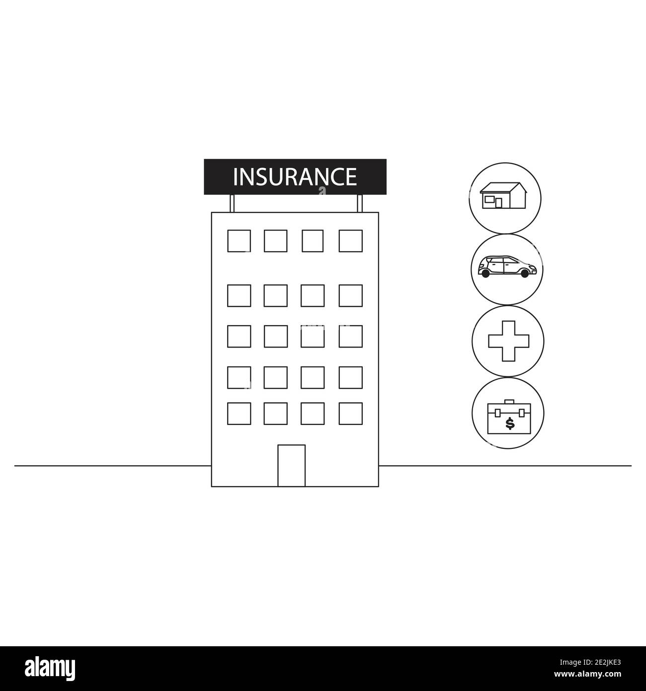 Insurance shopping vector concept: insurance office building Stock ...