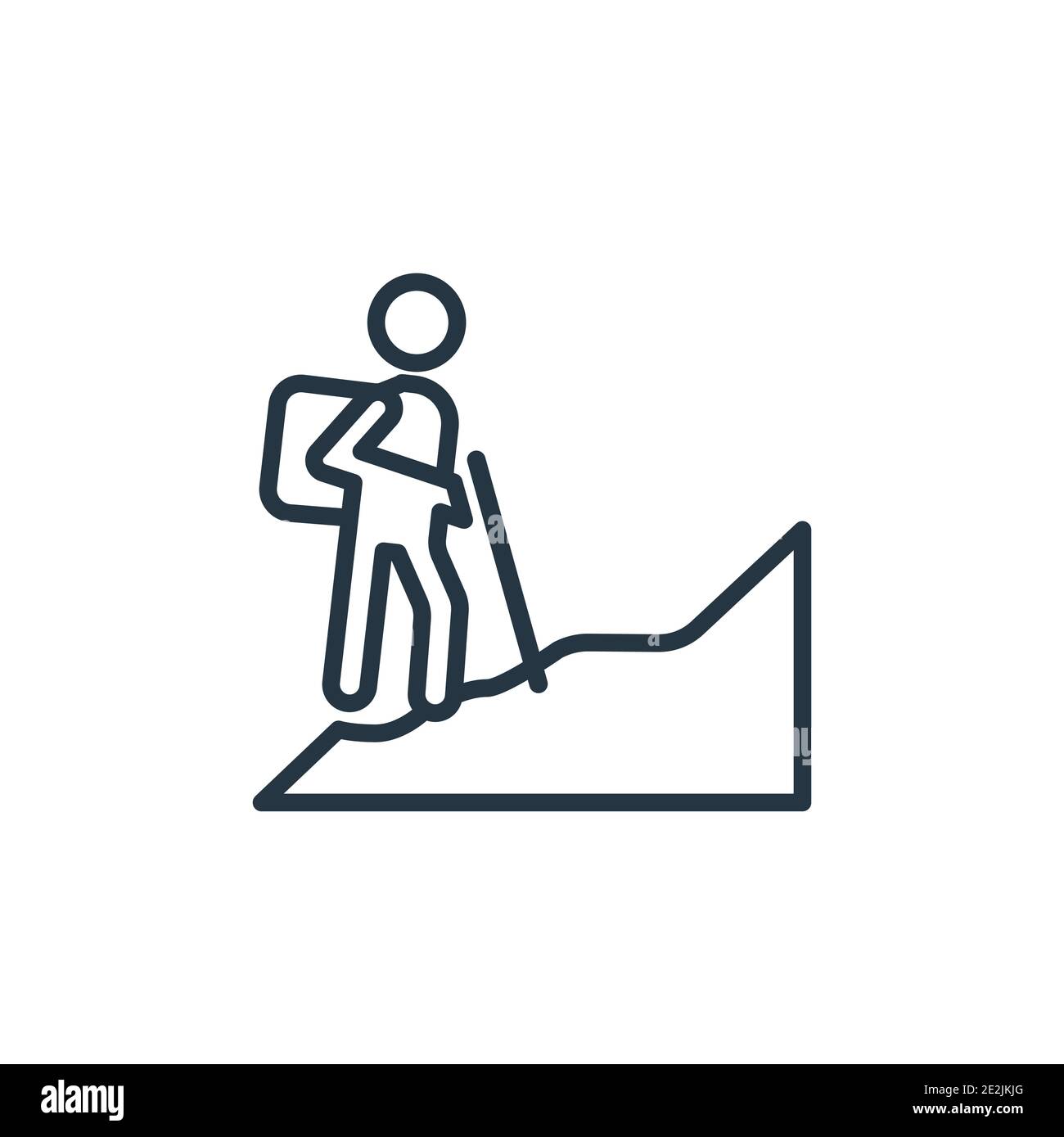 Man in hike outline vector icon. Thin line black man in hike icon, flat ...
