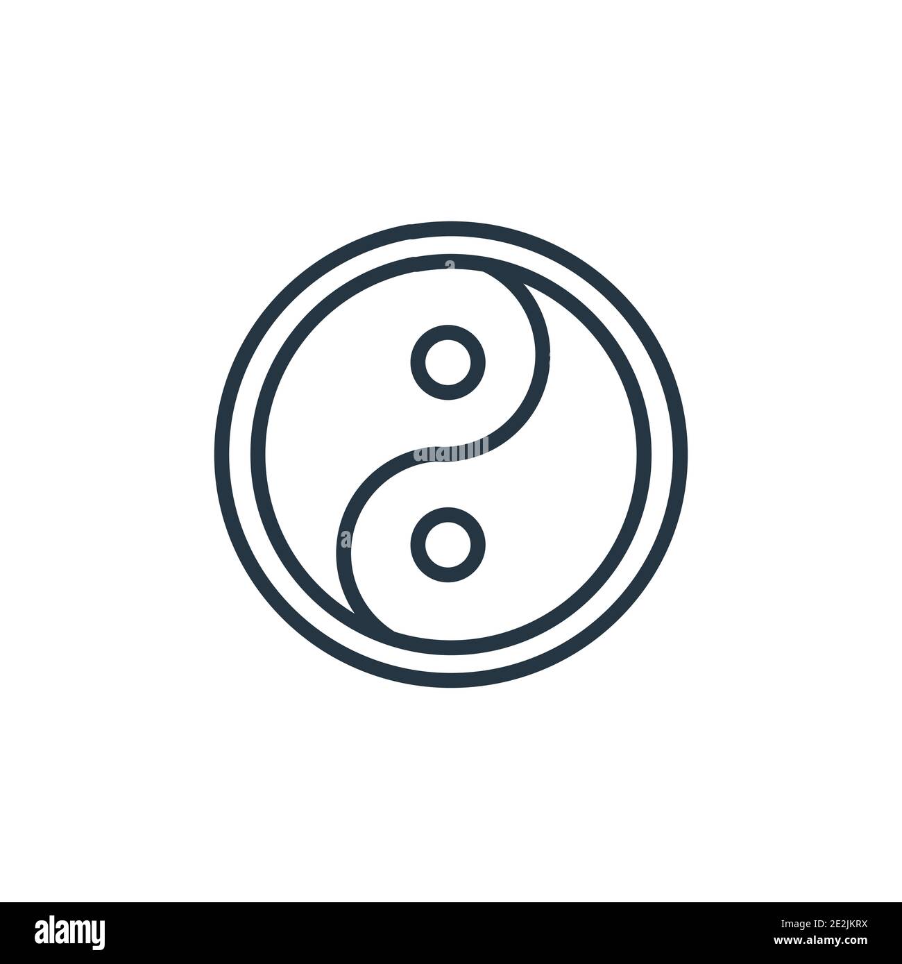 Yin yang outline vector icon. Thin line black yin yang icon, flat ...