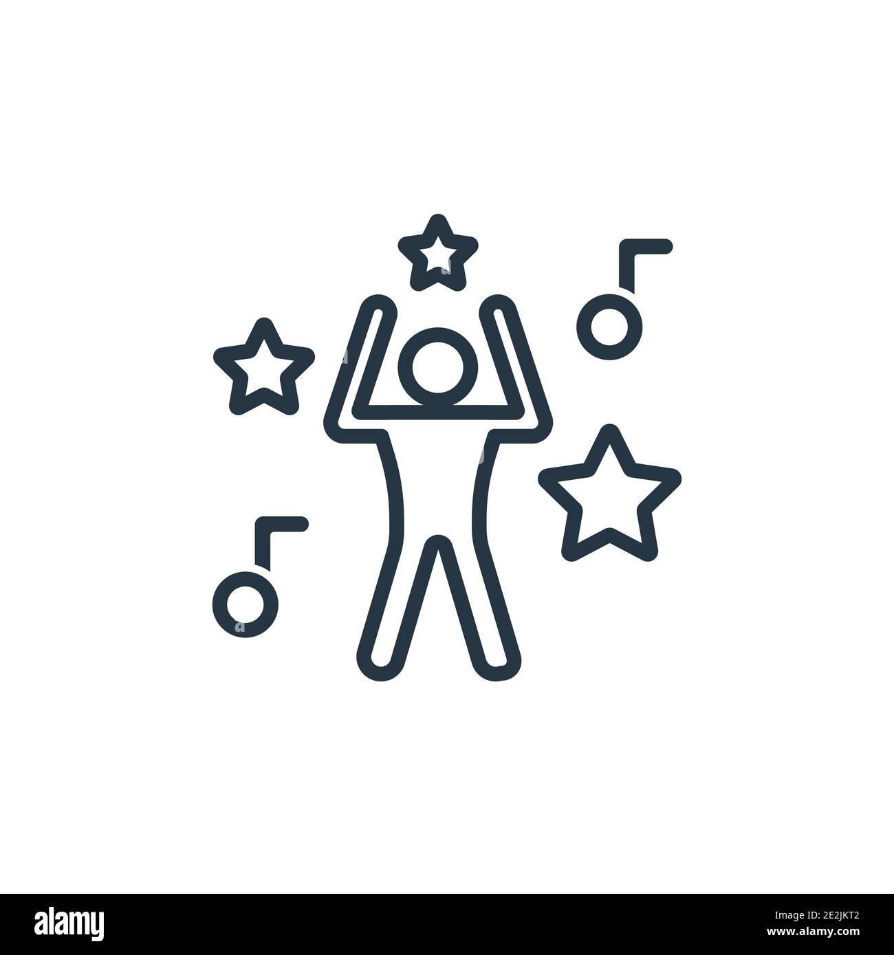 Man dancing outline vector icon. Thin line black man dancing icon, flat ...