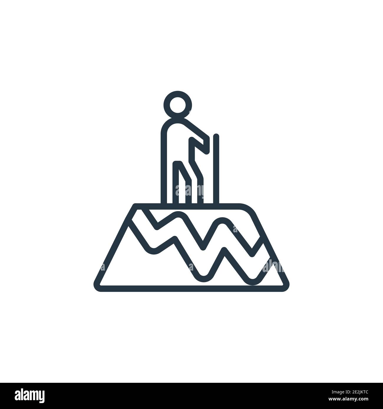 Mountain climb outline vector icon. Thin line black mountain climb icon ...