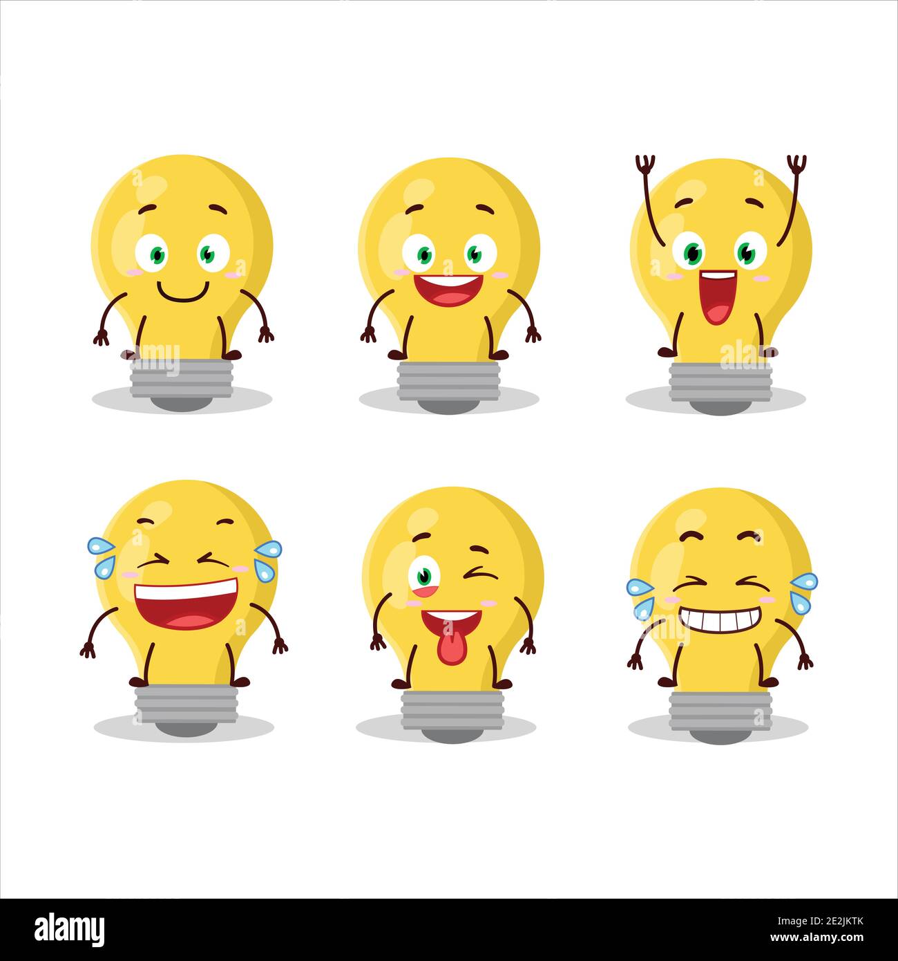 Cartoon character of bulb lamp with smile expression. Vector ...