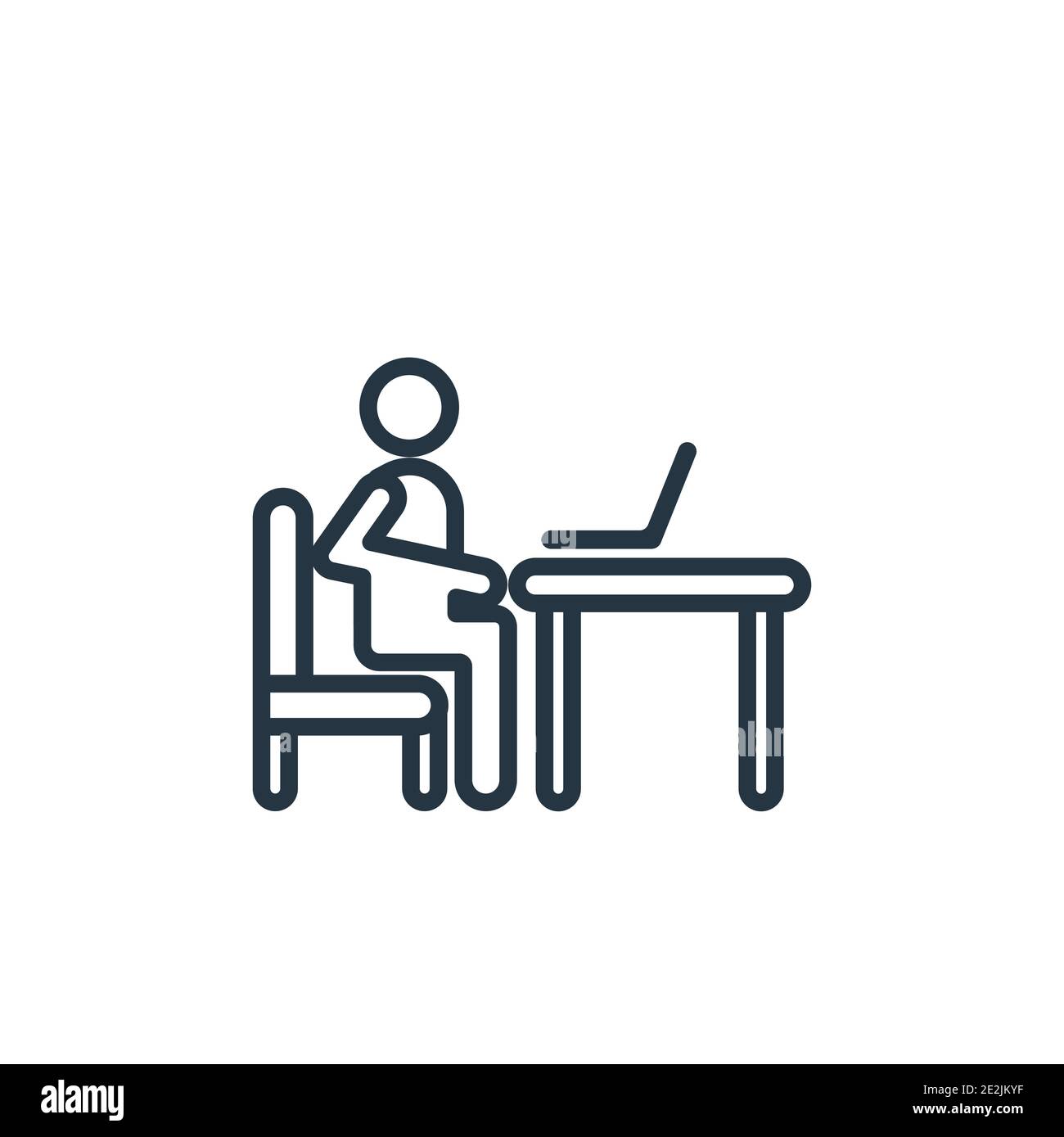 Working outline vector icon. Thin line black working icon, flat vector ...