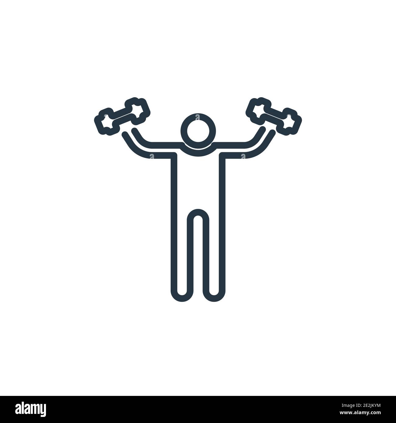 Workout outline vector icon. Thin line black workout icon, flat vector ...